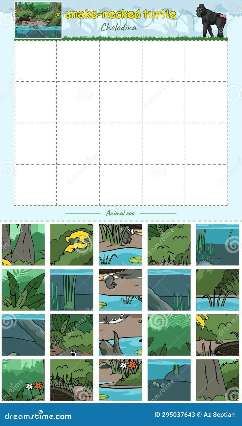 Snake-necked Turtle Cartoon Illustration | CartoonDealer.com #341836161