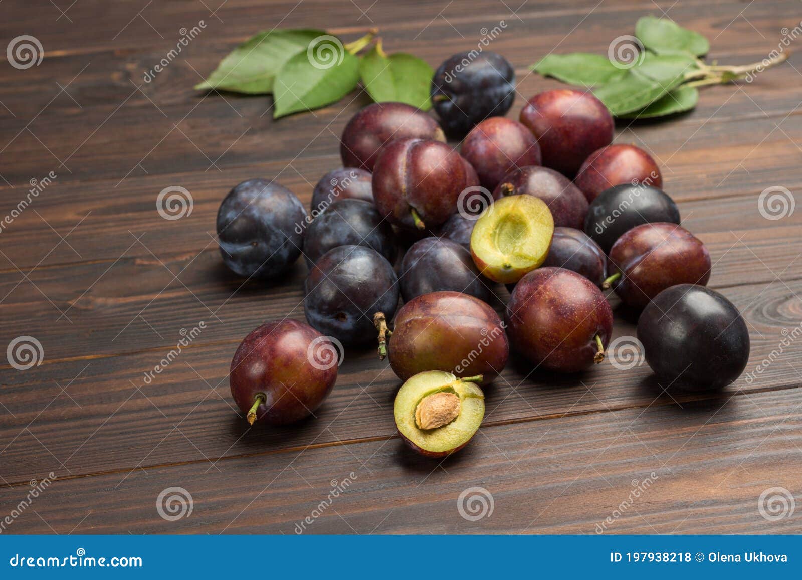 Cut Plum. Half Plum with Pit Stock Photo - Image of food, colorful ...