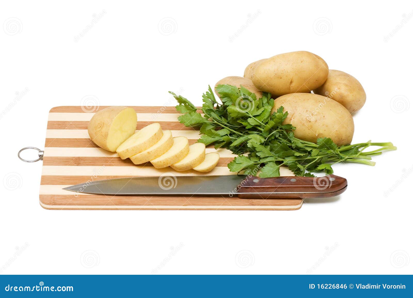 The Cut Potato on a Chopping Board Stock Photo - Image of chopping ...