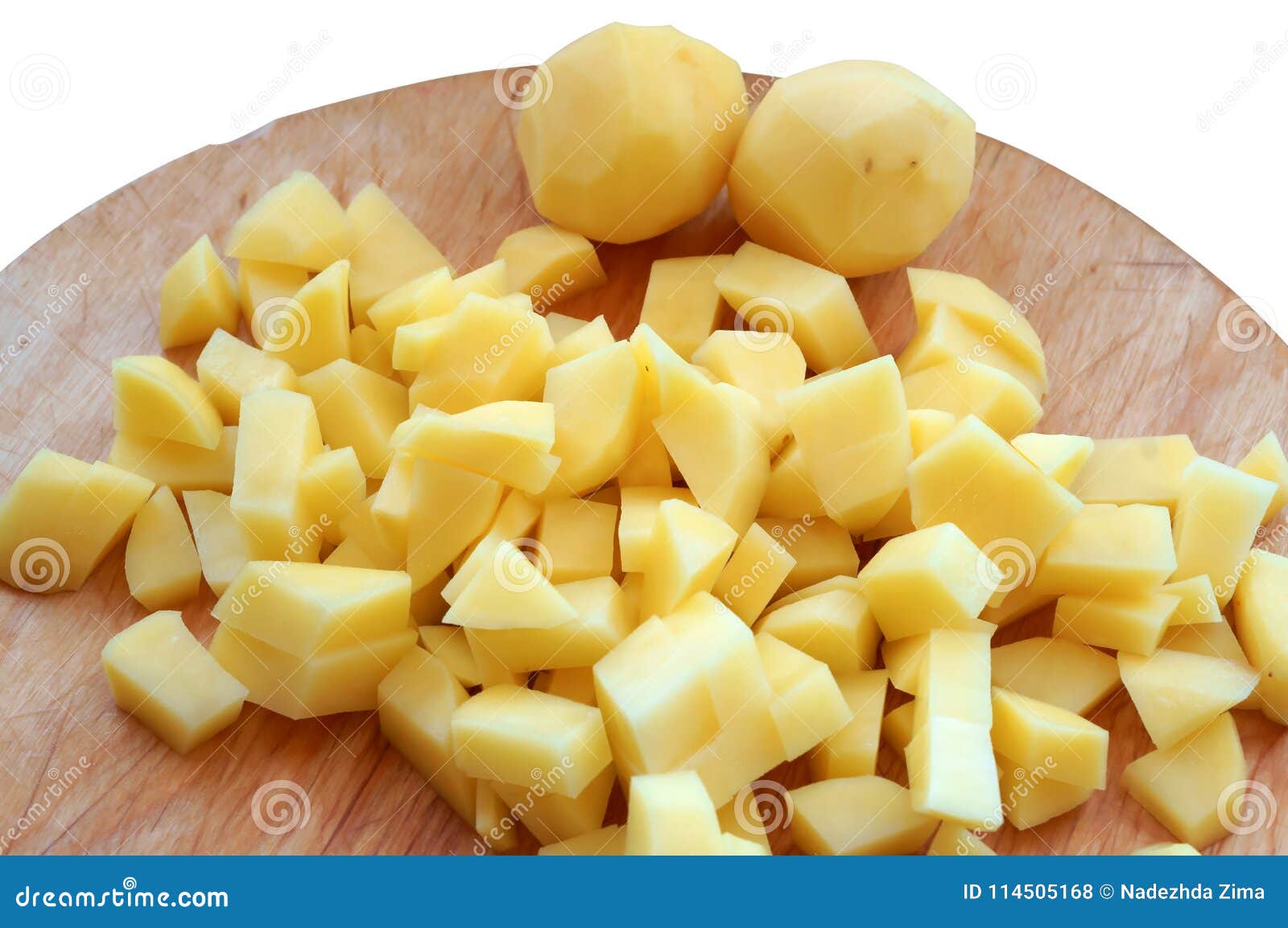 Cut Potatoes into Slices, Cut Raw Potatoes for Soup, Cut Fresh Potatoes ...