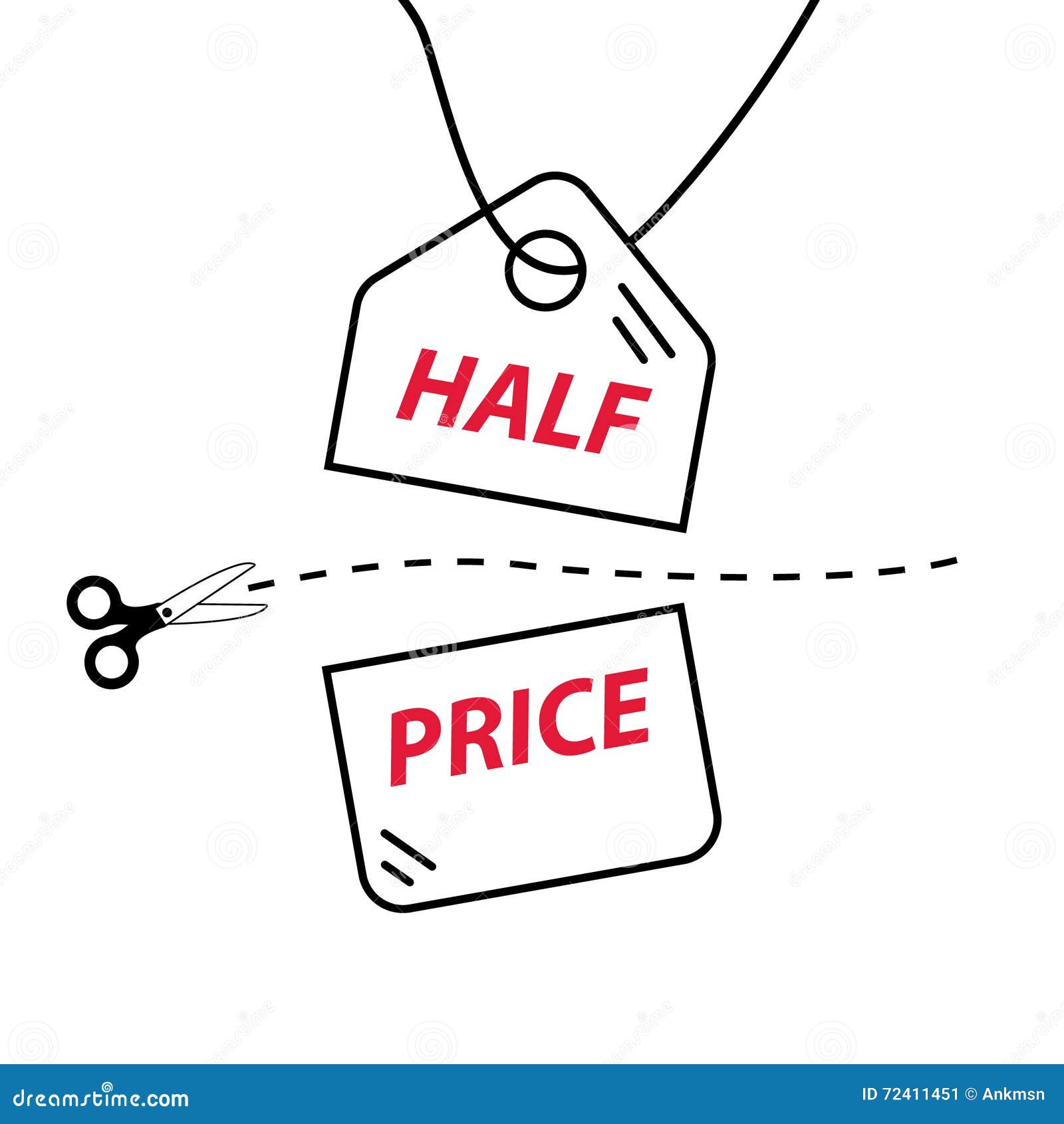 Cut price stock vector. Illustration of design, cutting - 72411451