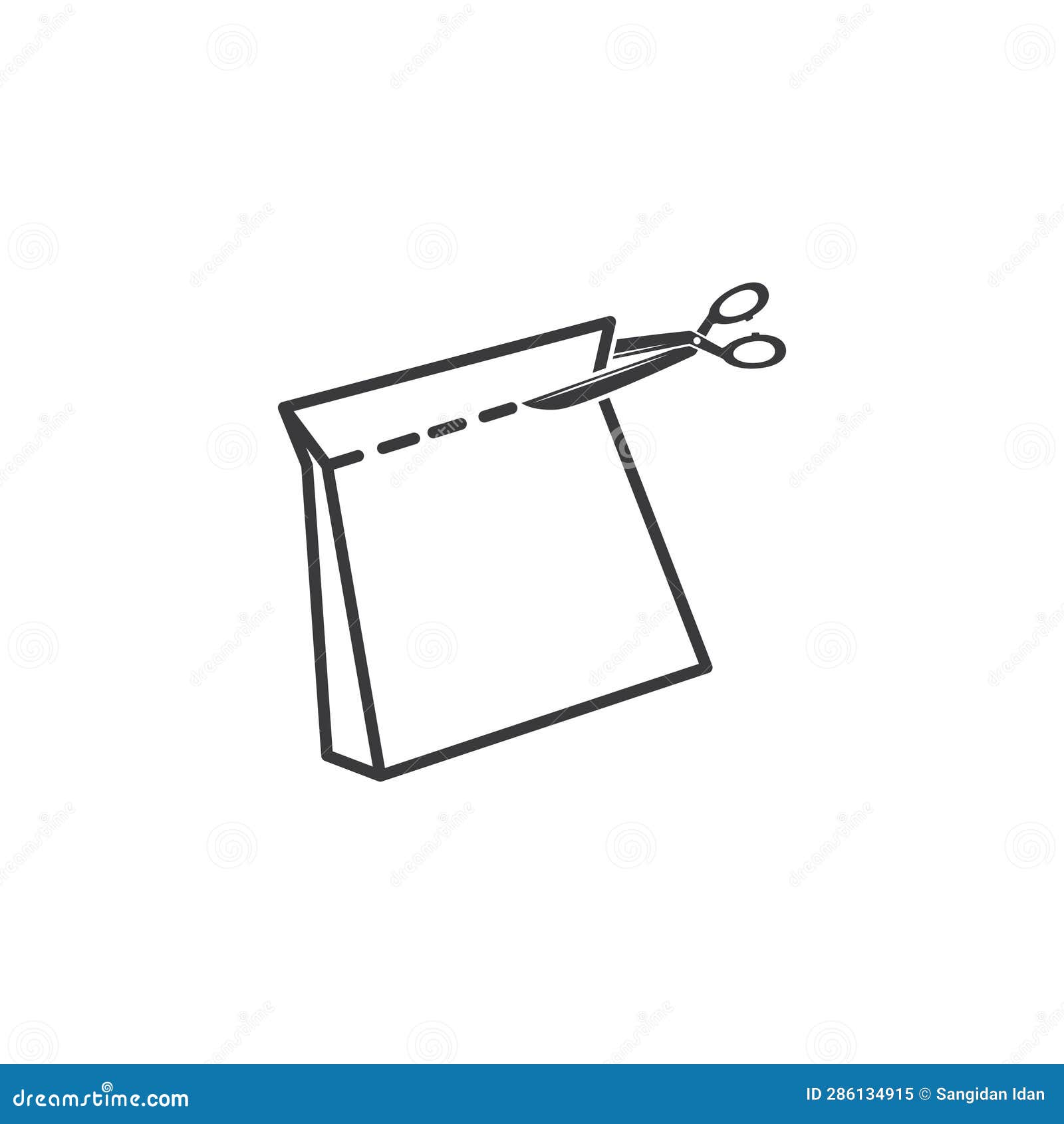 Cut Product Packaging with Scissors Icon Vector Element Design Template ...