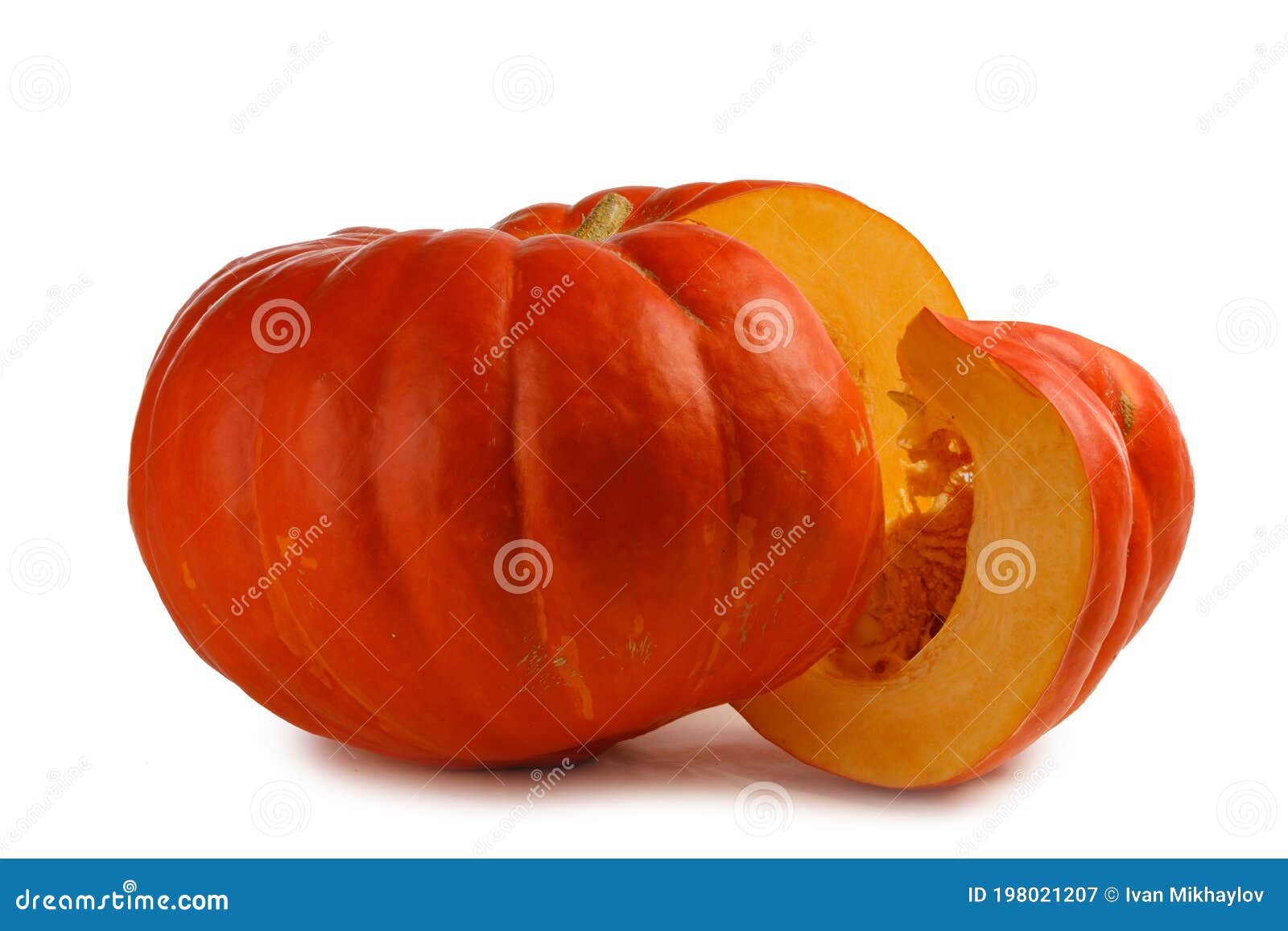 Cut pumpkin slice isolated stock image. Image of ripe - 198021207