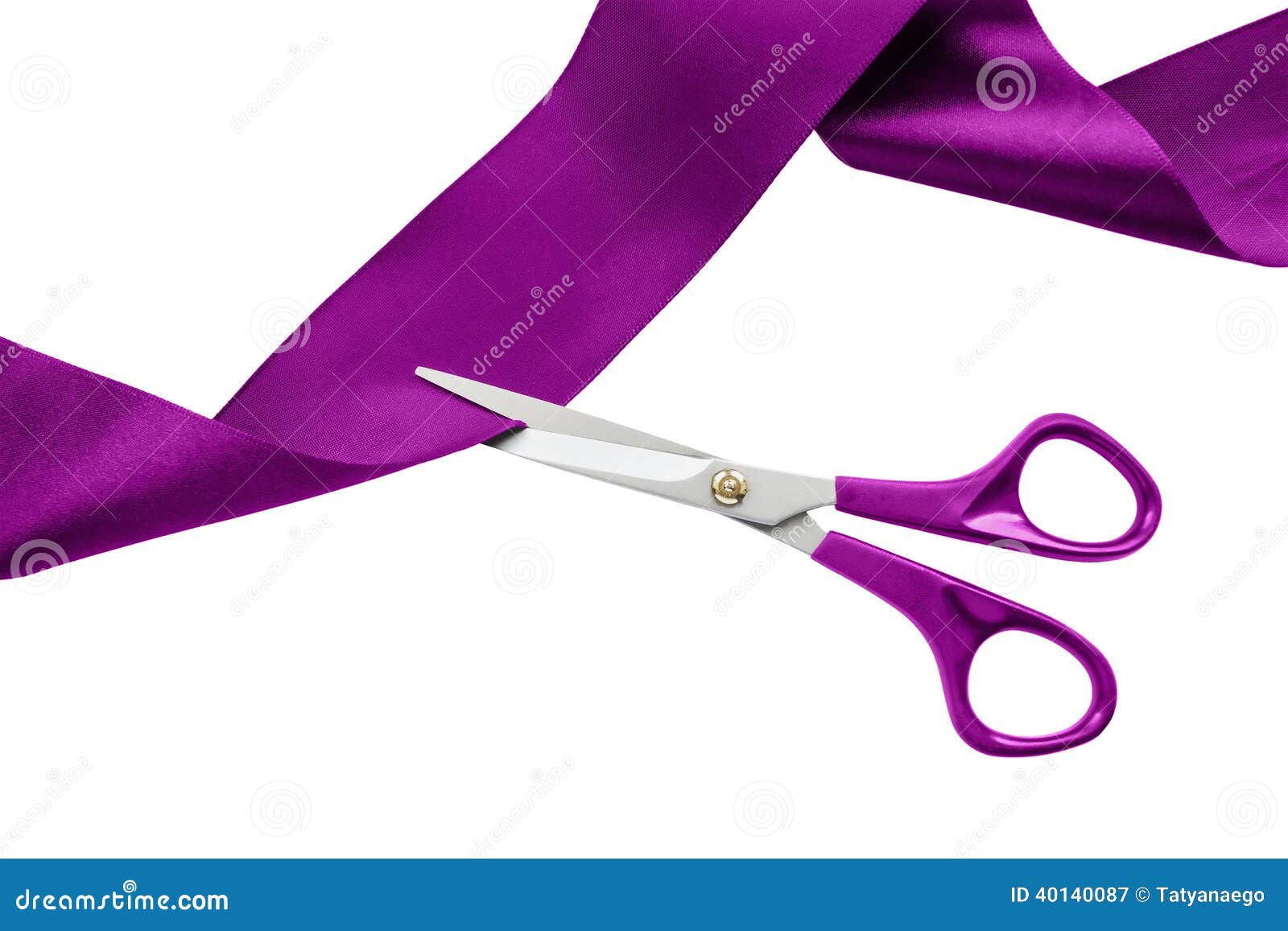 Cut purple ribbon stock image. Image of concept, inauguration - 40140087