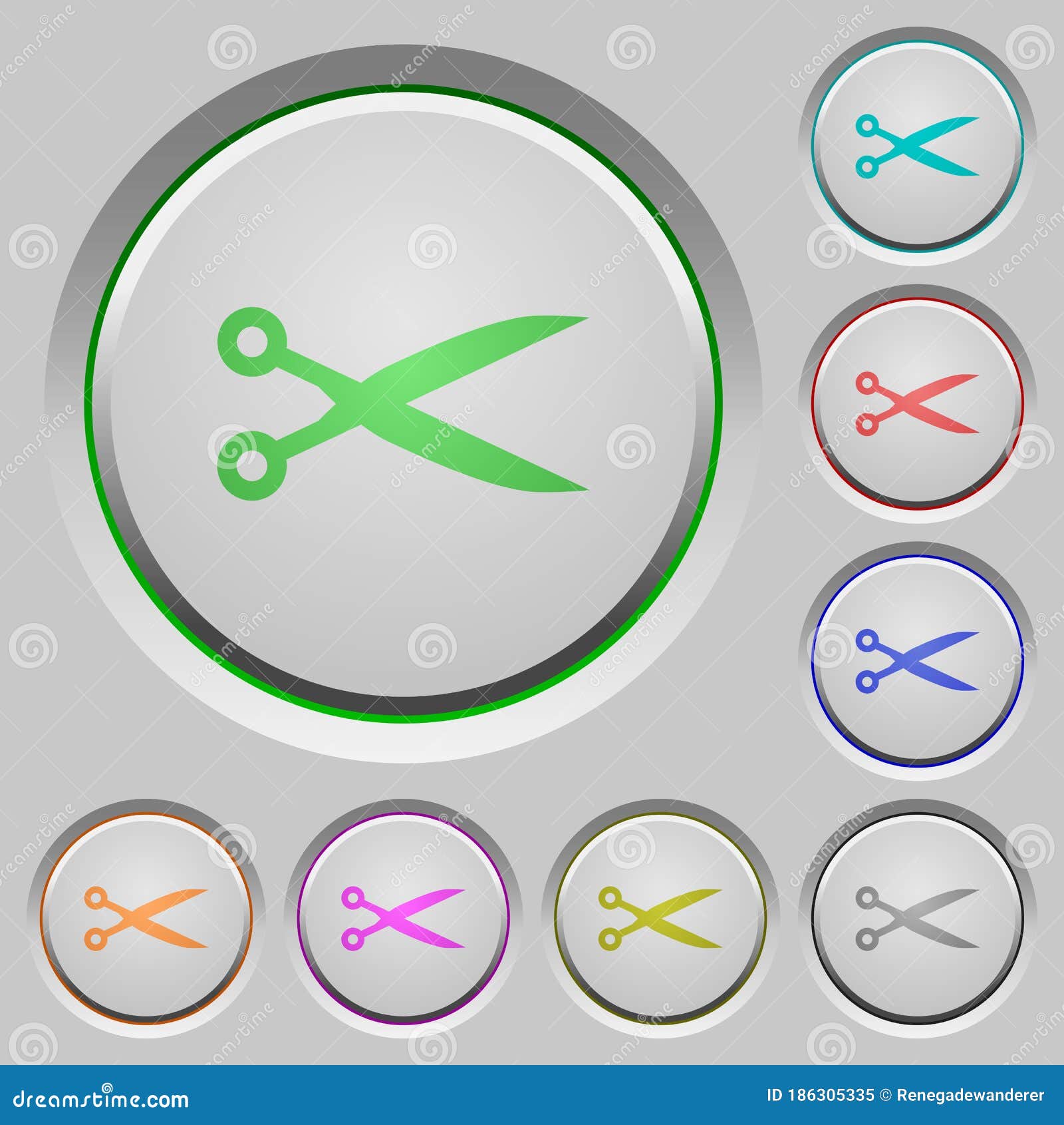 Cut push buttons stock illustration. Illustration of icon - 186305335