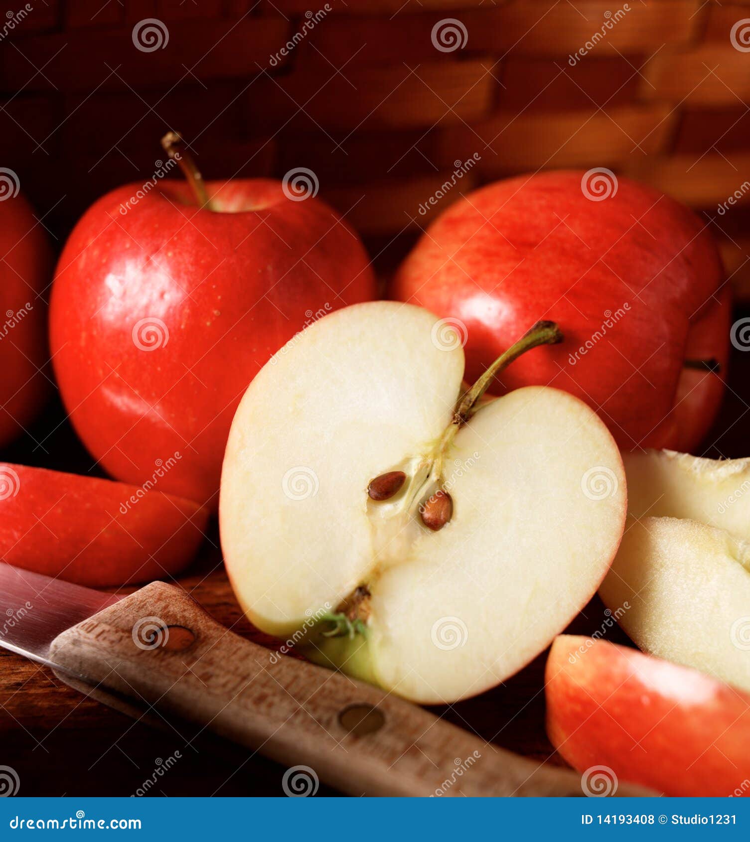 Cut Red Apple stock photo. Image of juicy, apple, healthy - 14193408