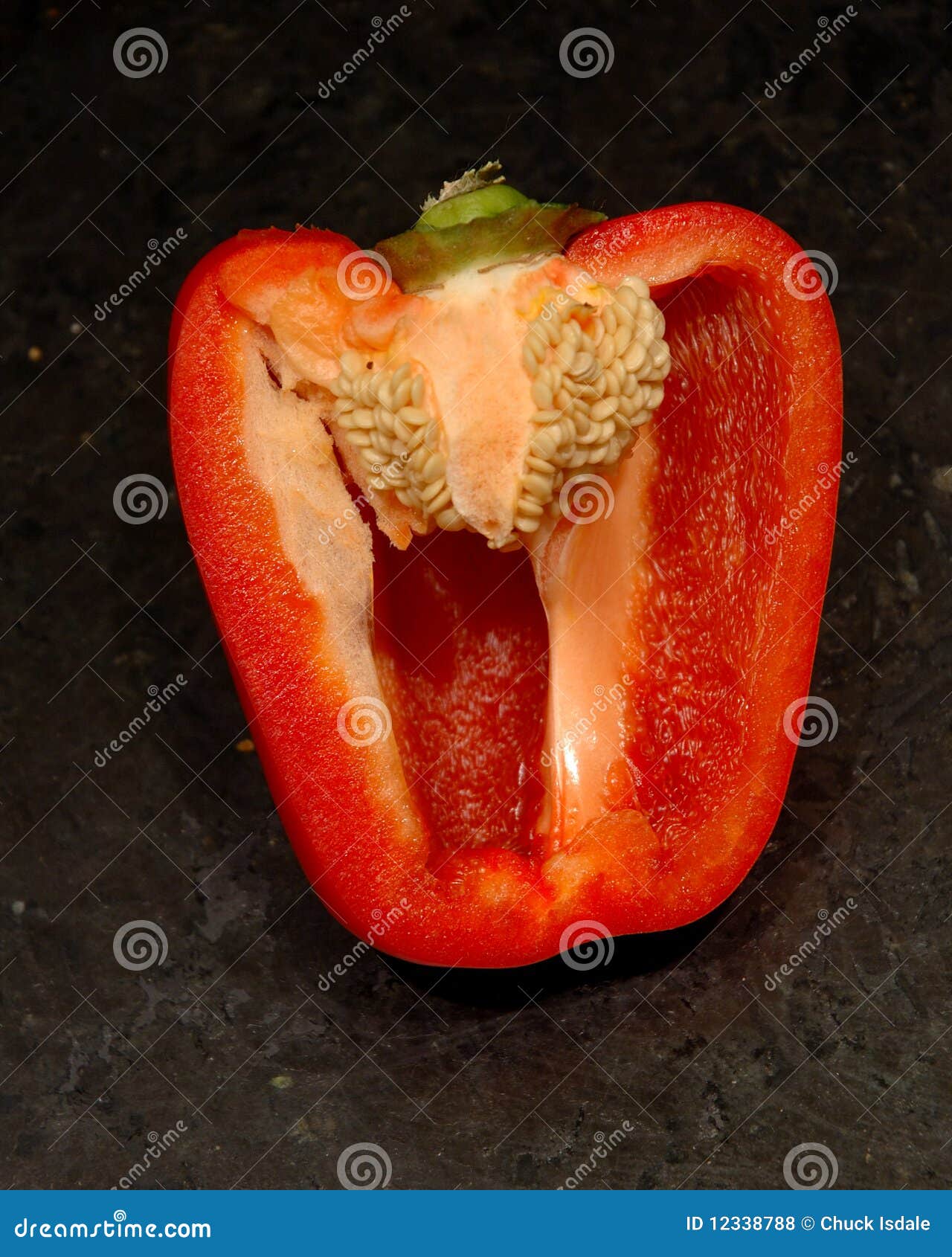 Cut red bell pepper stock photo. Image of pepper, inside - 12338788