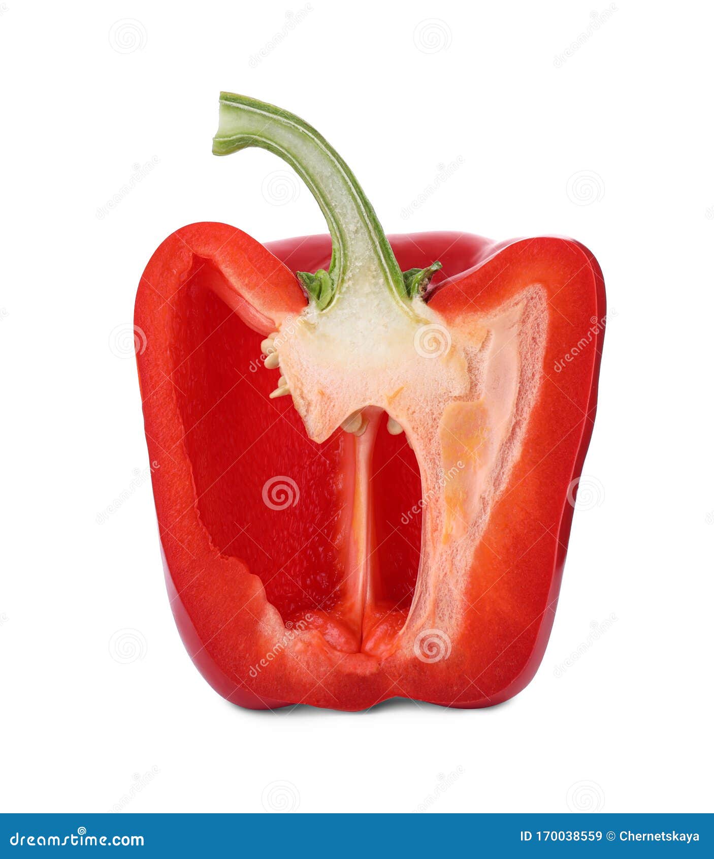 Cut Red Bell Pepper Isolated on White Stock Image - Image of freshness ...