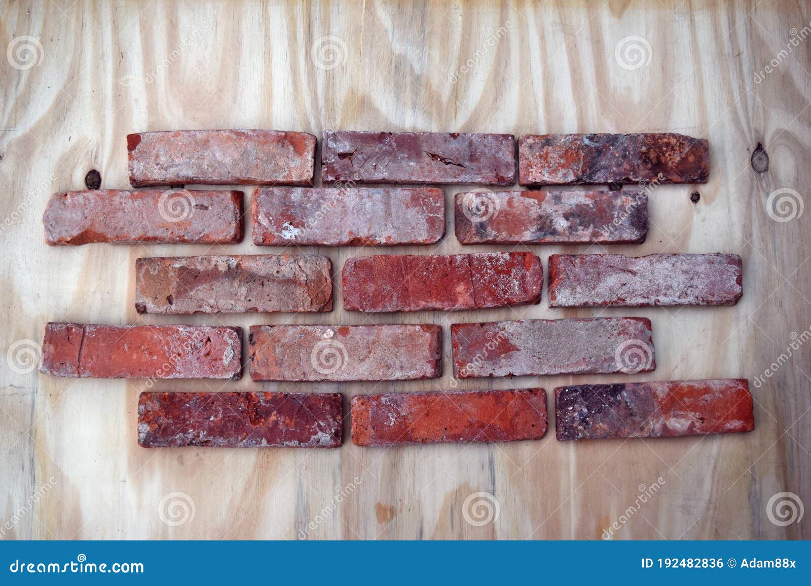 Cut Red Bricks Range Prepared To Use Design Stock Photo - Image of ...