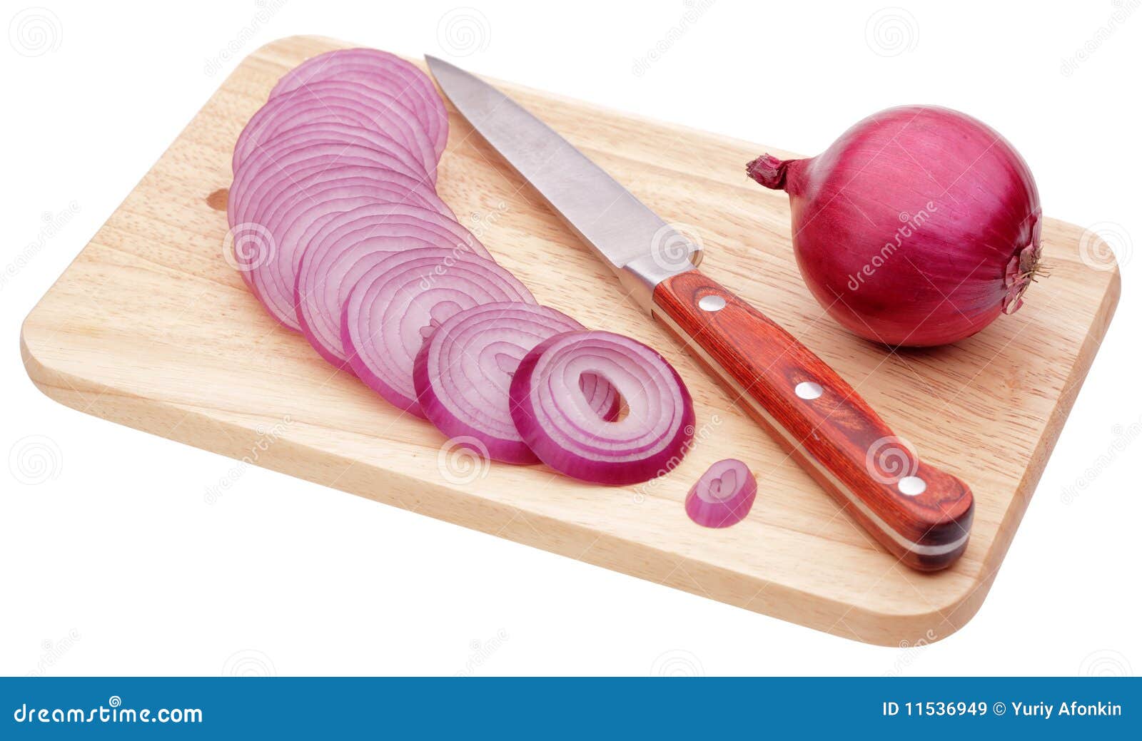 Cut Red Onion Bulb on Board Stock Image - Image of cutting, preparing ...