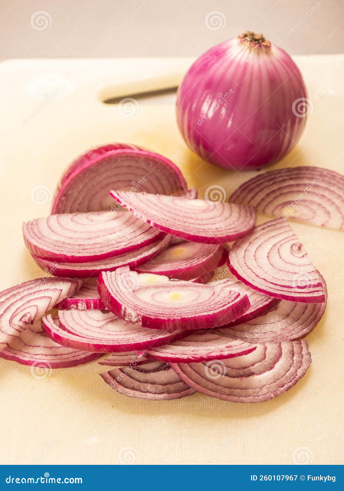 Cut Red Onion on a White Board Stock Image - Image of kitchen ...