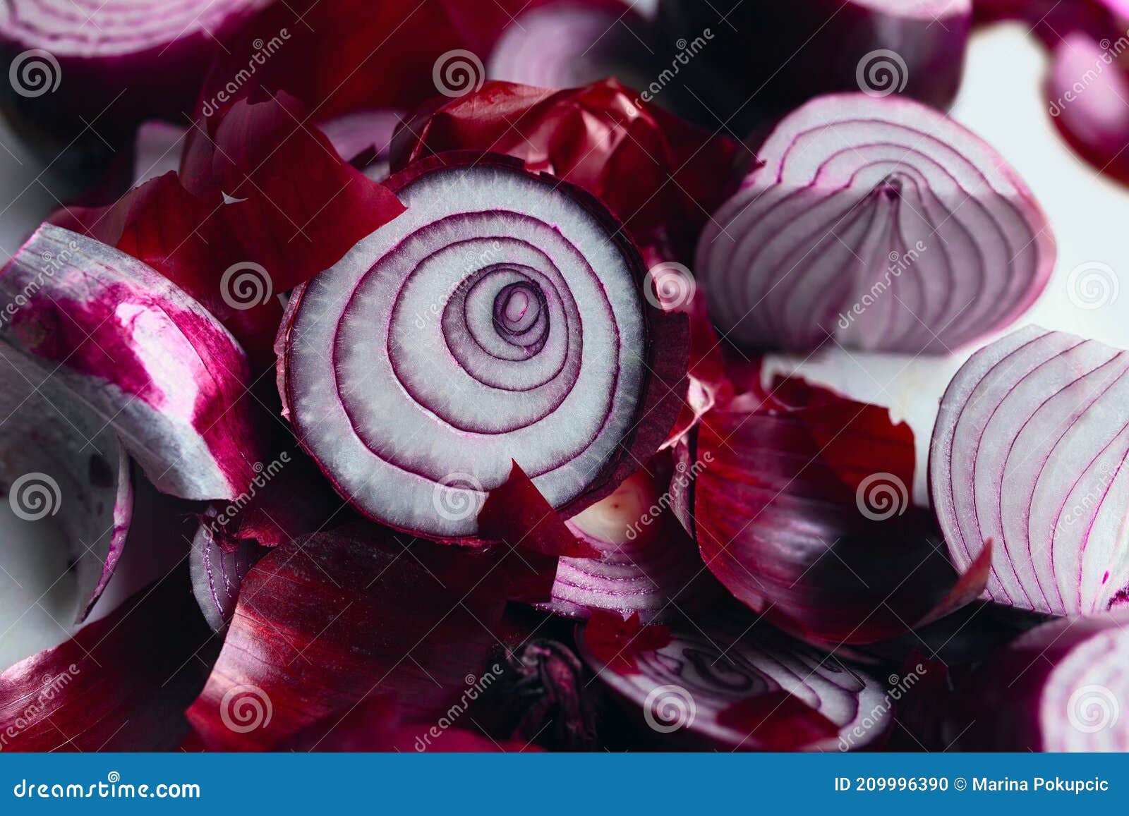 Cut Red Onions with Red Peels on a Kitchen Table Stock Photo - Image of ...