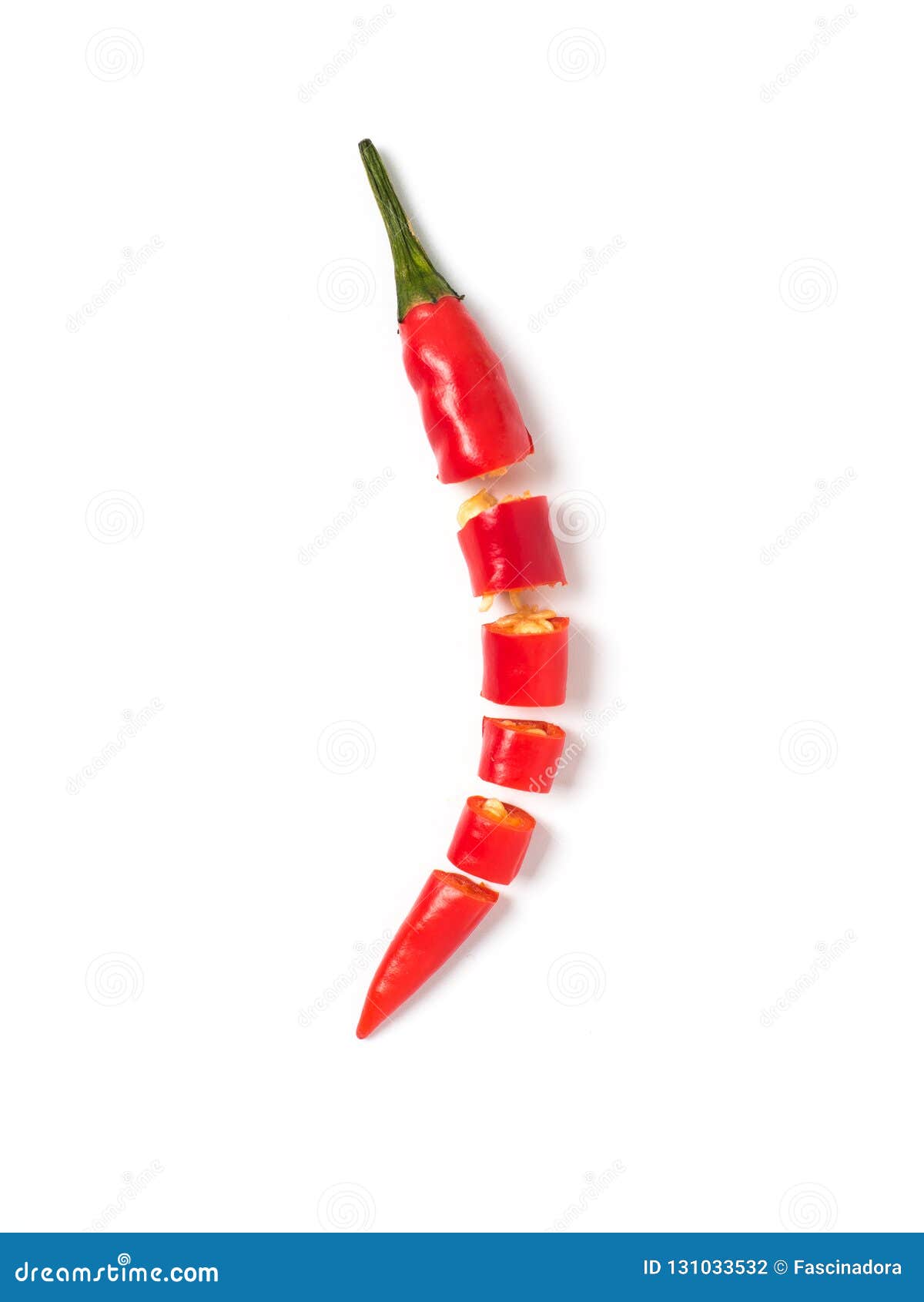 Cut Red Pepper Isolated on White Stock Photo - Image of food, kitchen ...