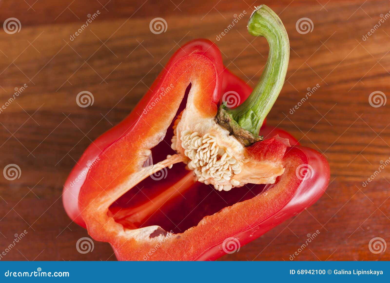 Cut Red Pepper. Visible Grains of Pepper Stock Photo - Image of organic ...