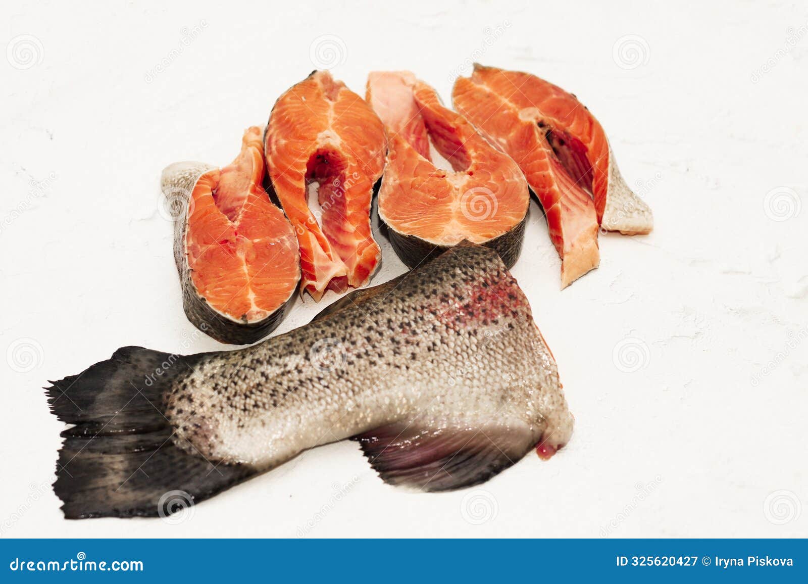 Cut Red River Trout Fish Steaks, Homemade Stock Image - Image of meat ...