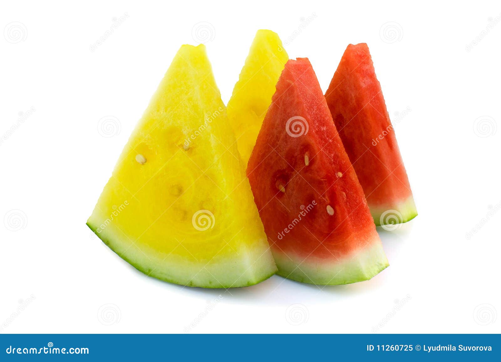 Cut Red and Yellow Watermelon Stock Image - Image of peel, fruit: 11260725
