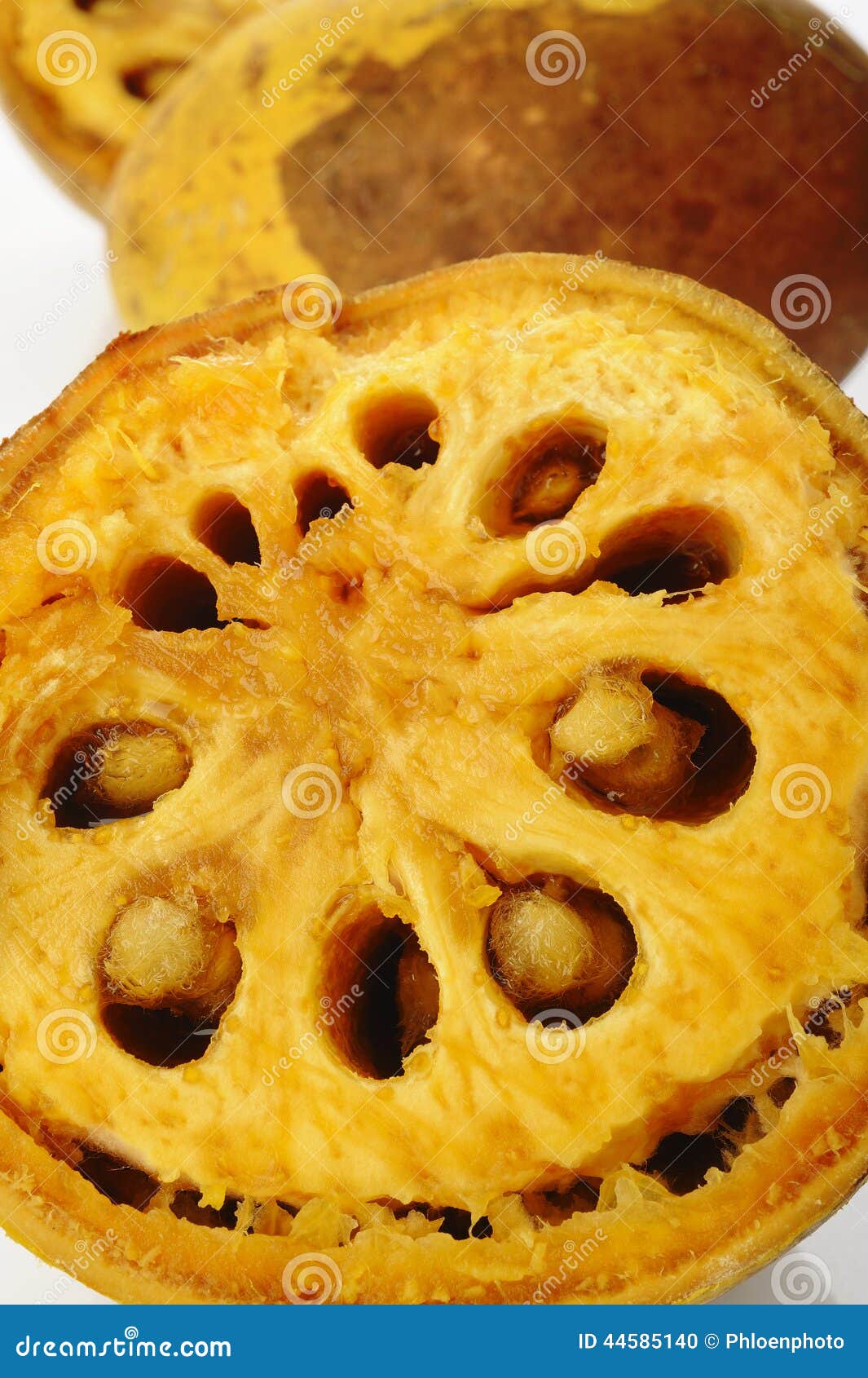 Cut ripe bael on white stock photo. Image of wellness - 44585140