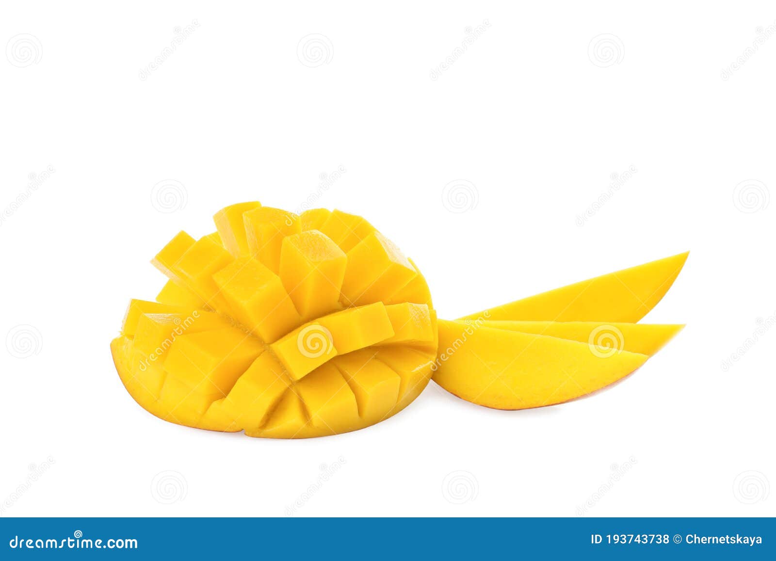 Cut Ripe Mango Isolated. Exotic Fruit Stock Photo - Image of recipe ...