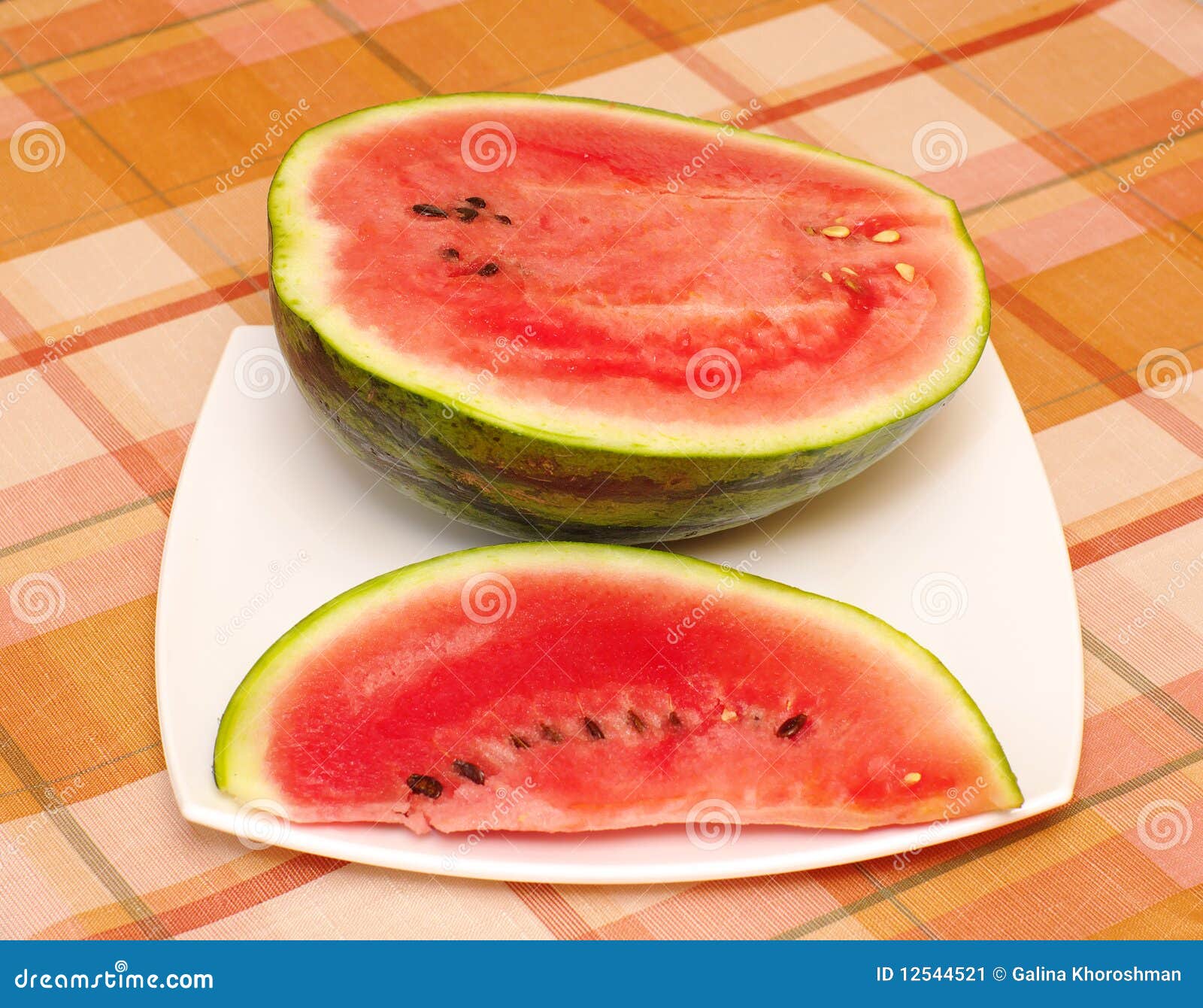 Cut ripe melon on plate stock image. Image of ripe, melon - 12544521
