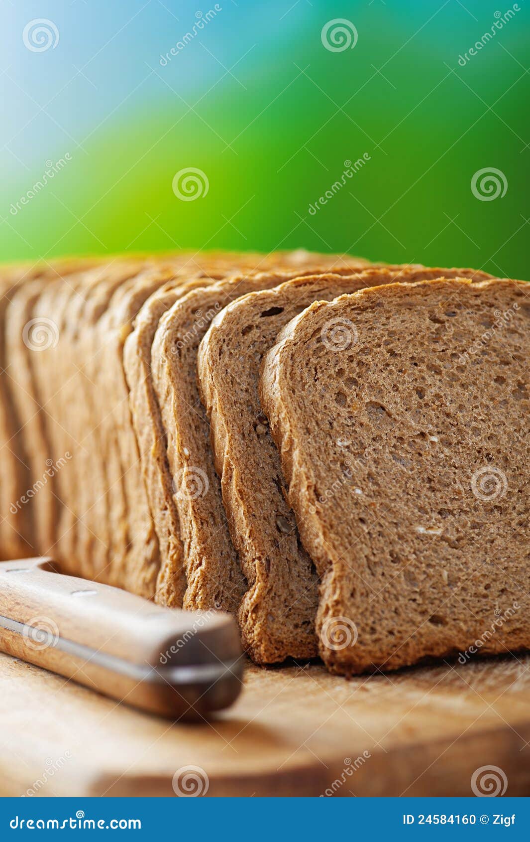 Cut rye bread and knife stock photo. Image of chow, baguette - 24584160