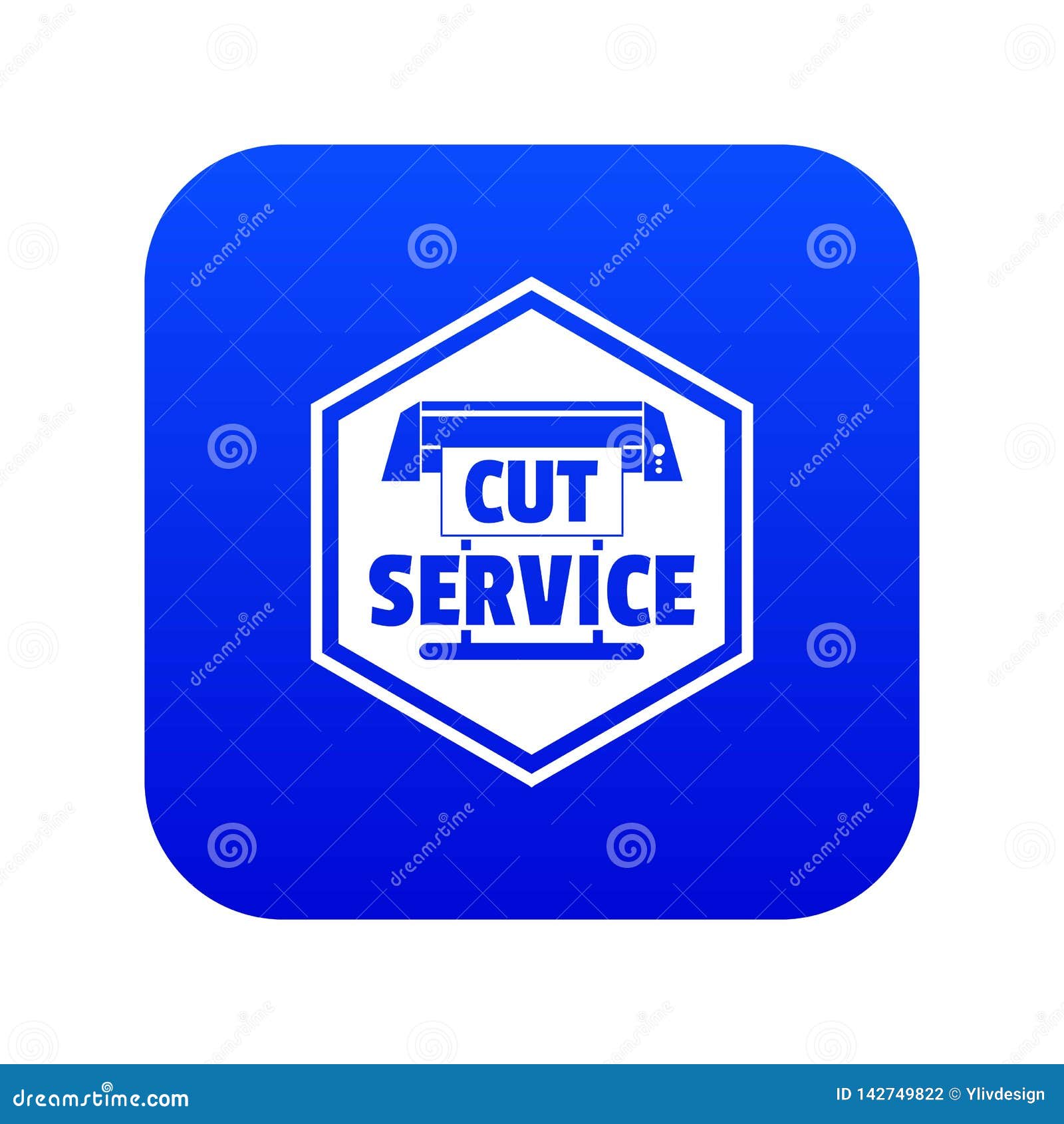 Cut Service Icon Blue Vector Stock Vector - Illustration of management ...