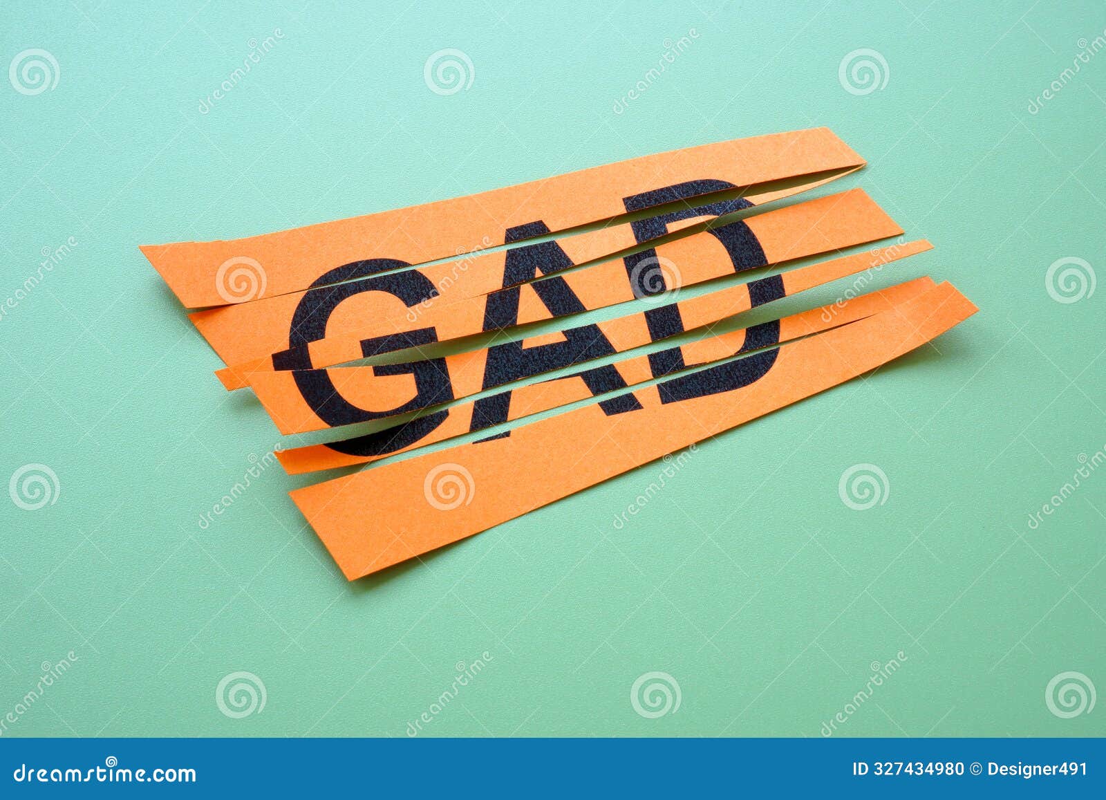 Cut Sheet of Paper with Abbreviation GAD Generalized Anxiety Disorder ...