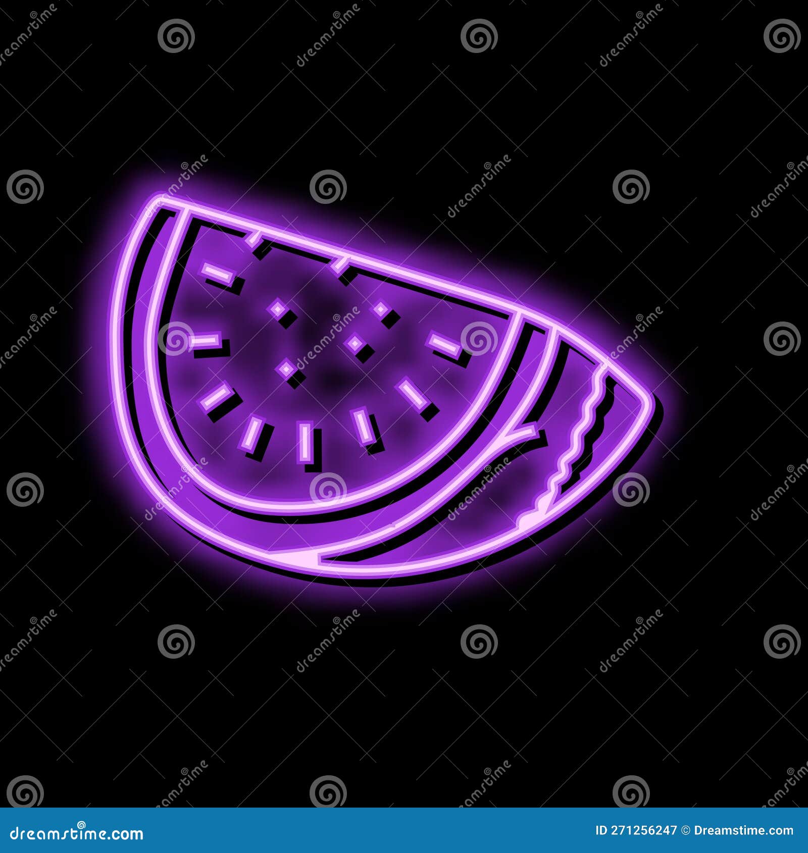 Cut Slice Watermelon Neon Glow Icon Illustration Stock Vector ...