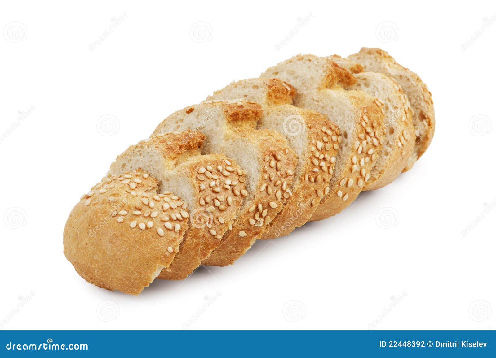 Cut into Slices of French Bread Roll Stock Photo - Image of number ...