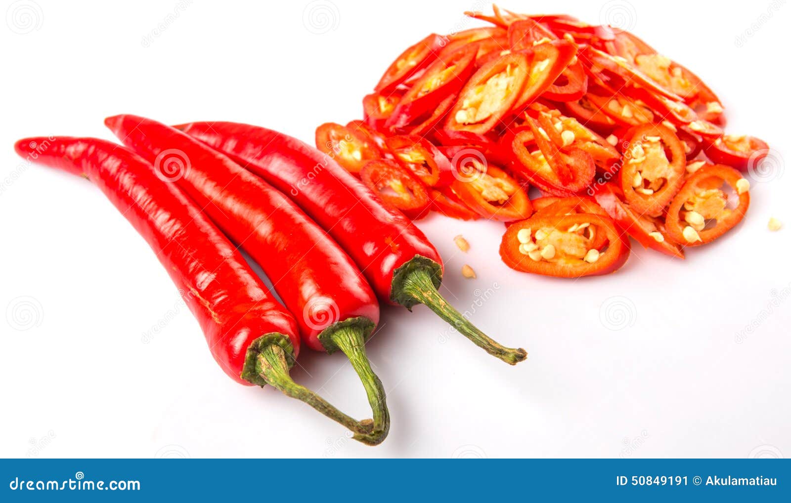 Cut Slices of Red Chili Peppers II Stock Image - Image of fresh ...