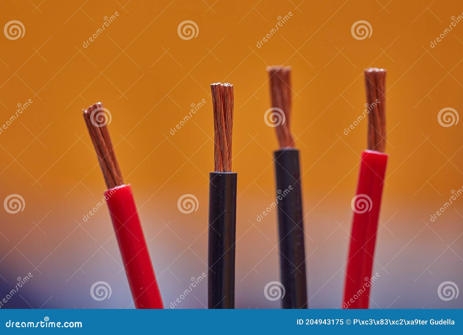 Cut Speaker Cables stock image. Image of copper, hifi - 204943175