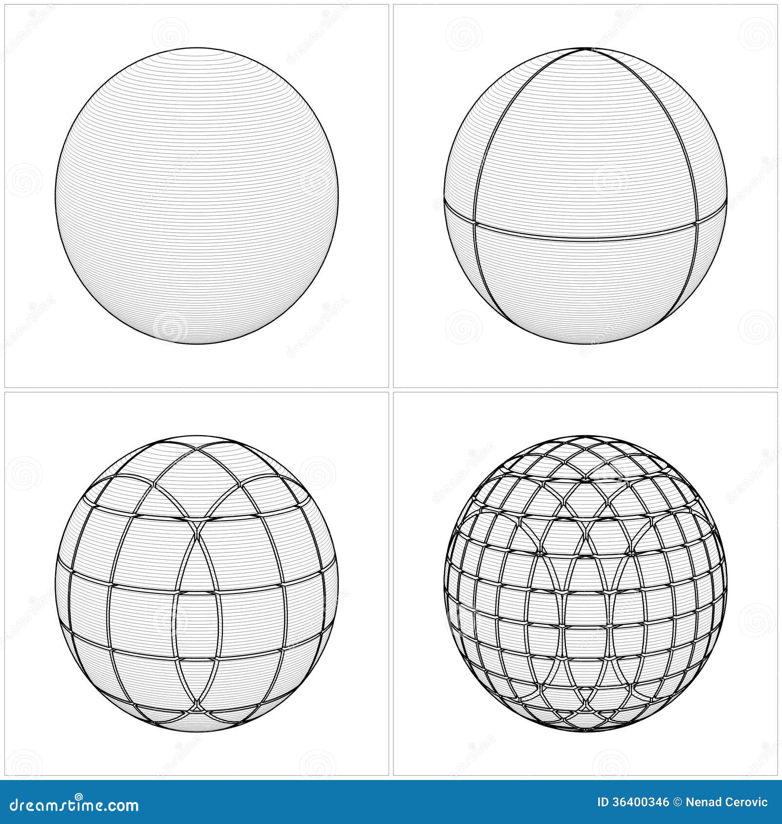 Cut Sphere from the Simple To the Complicated Vector Stock Vector ...