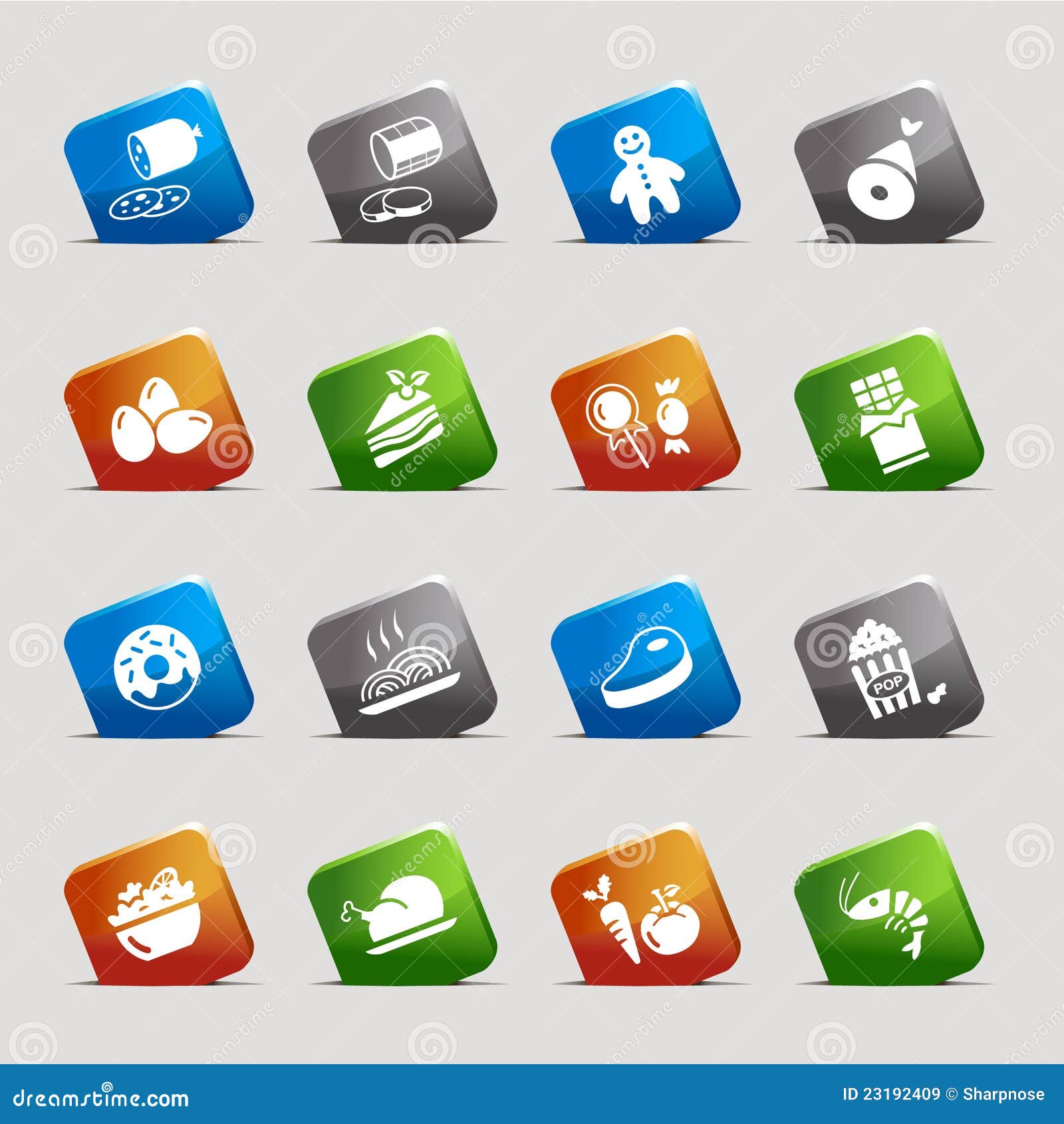 Cut Squares - Food Icons stock vector. Illustration of icons - 23192409