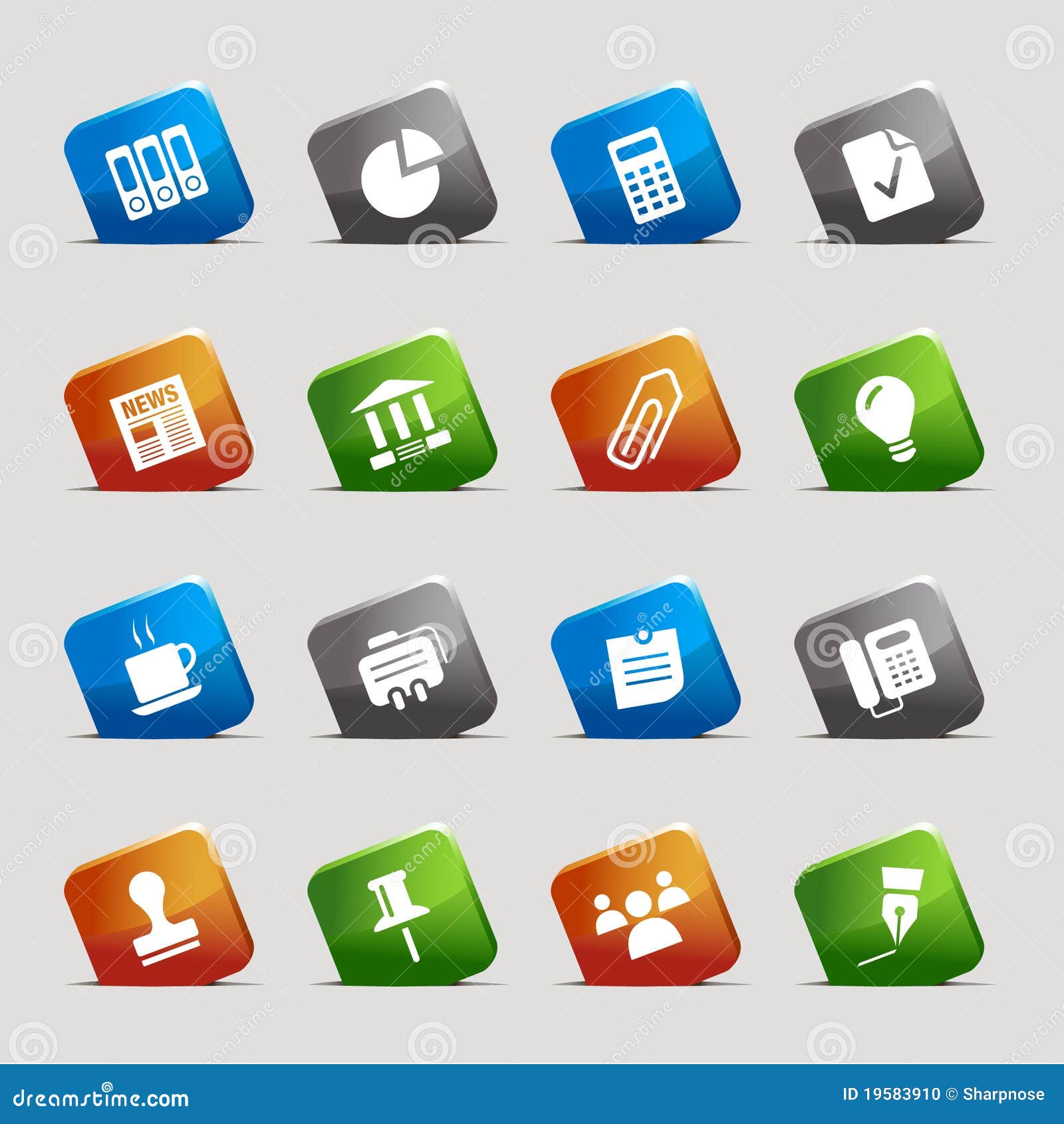 Cut Squares - Office and Business Icons Stock Vector - Illustration of ...