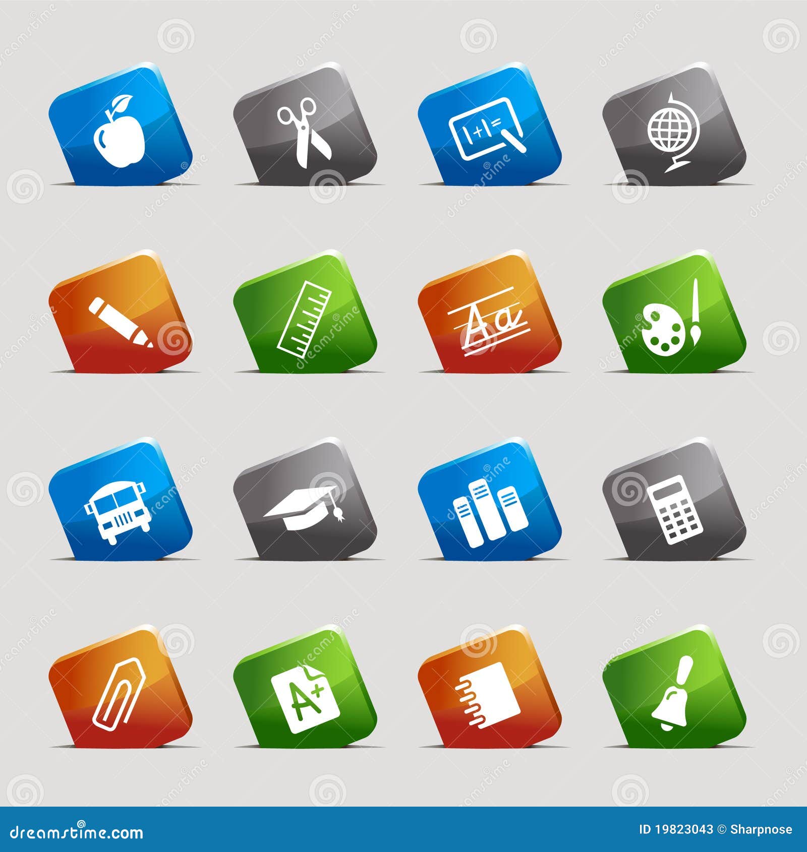 Cut Squares - School Icons stock vector. Illustration of calculator ...