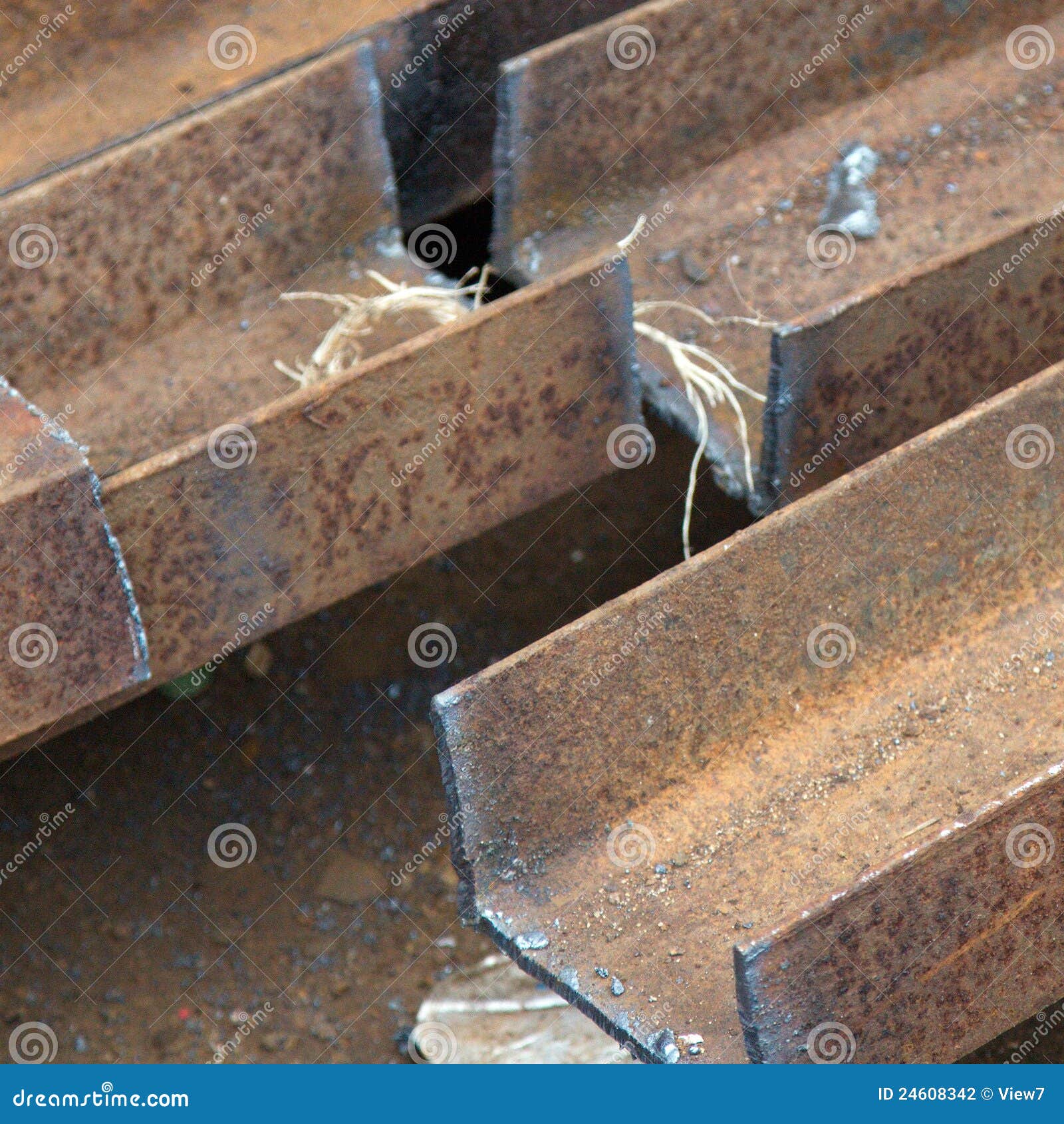 Cut steel beams stock photo. Image of detail, steel, closeup - 24608342