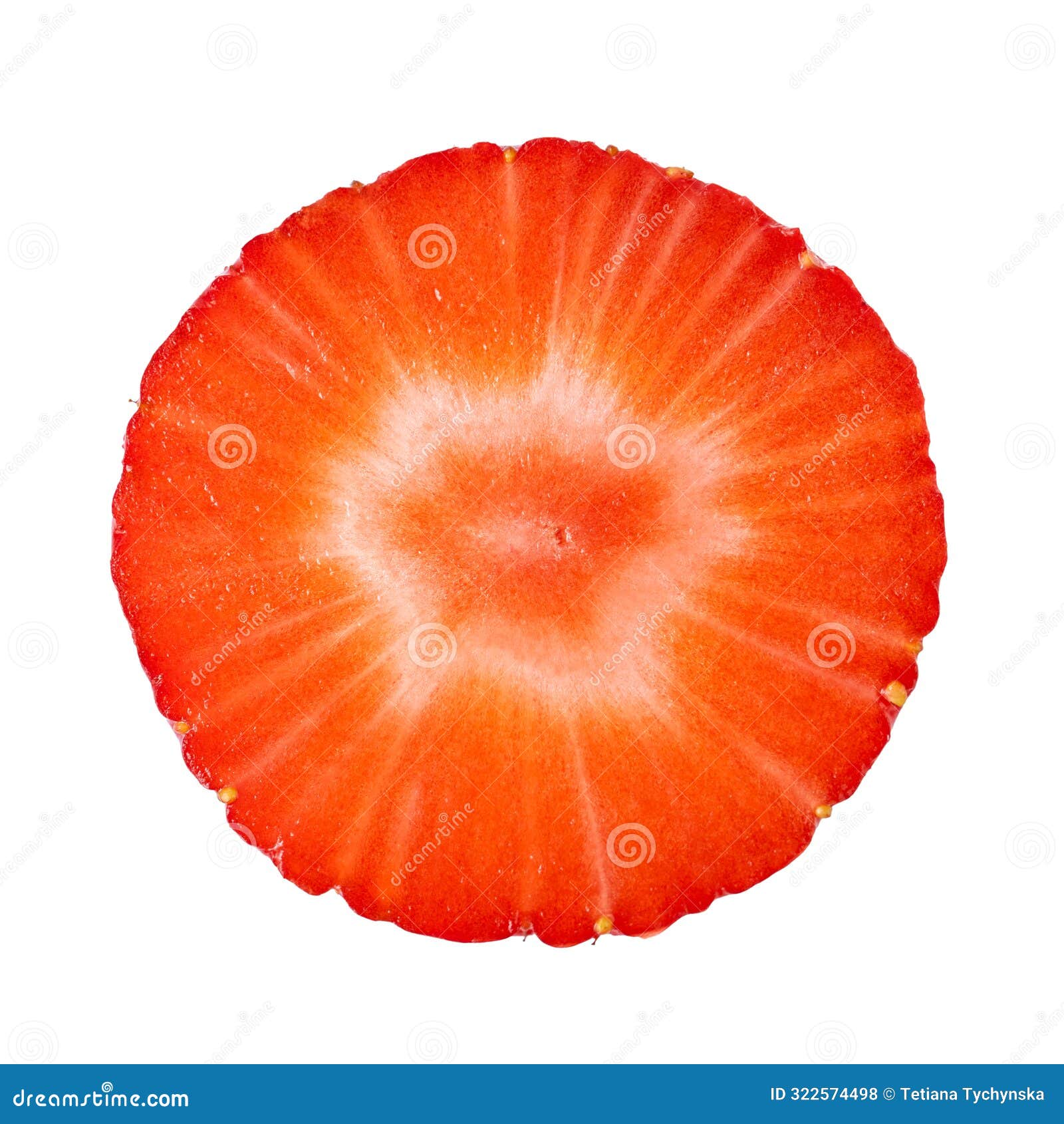 Cut Strawberry Round Slice Isolated on White Background with Clipping ...