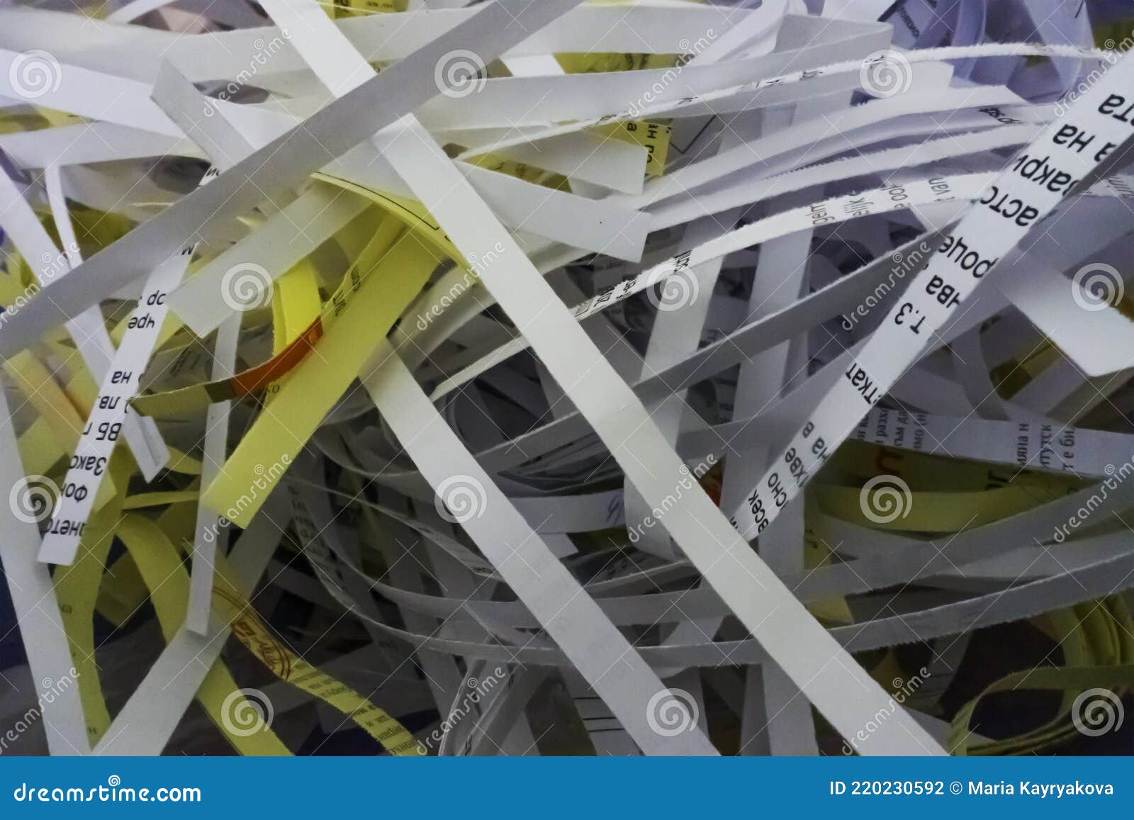 Cut into Strips Documents with a Machine Stock Photo - Image of glass ...