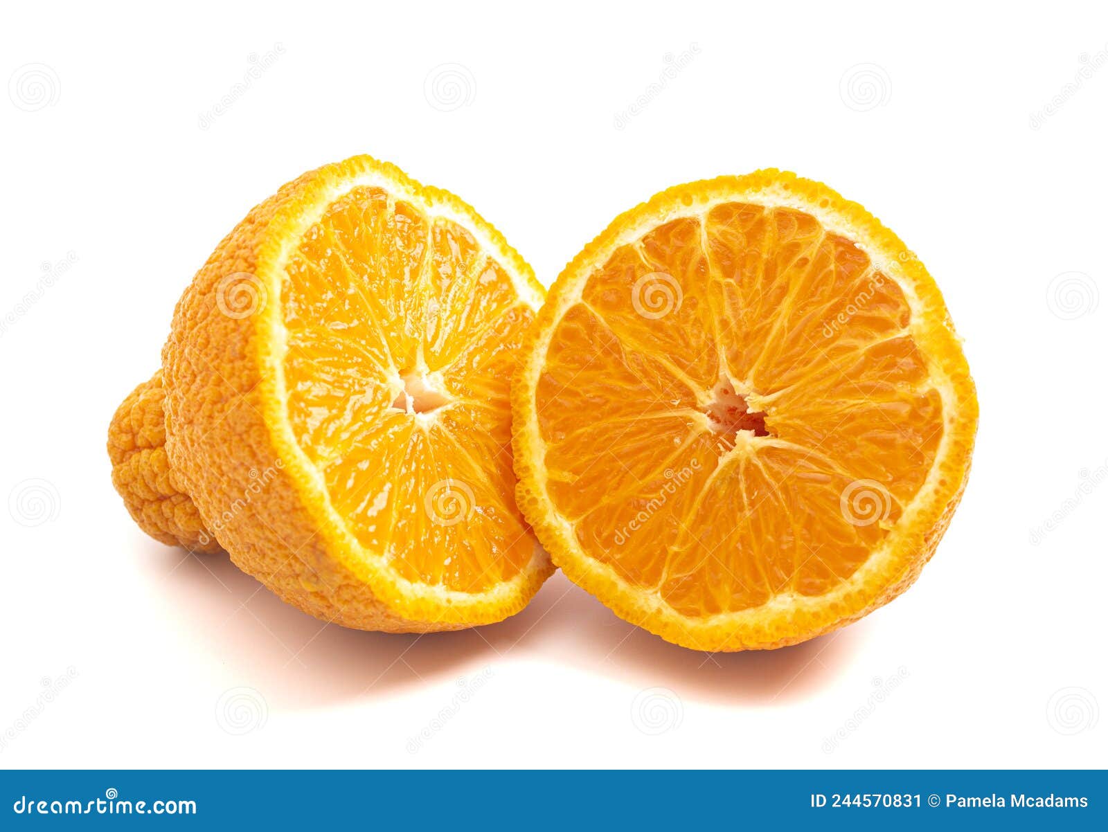 A Cut Sumo Orange on a White Background Stock Image - Image of yummy ...