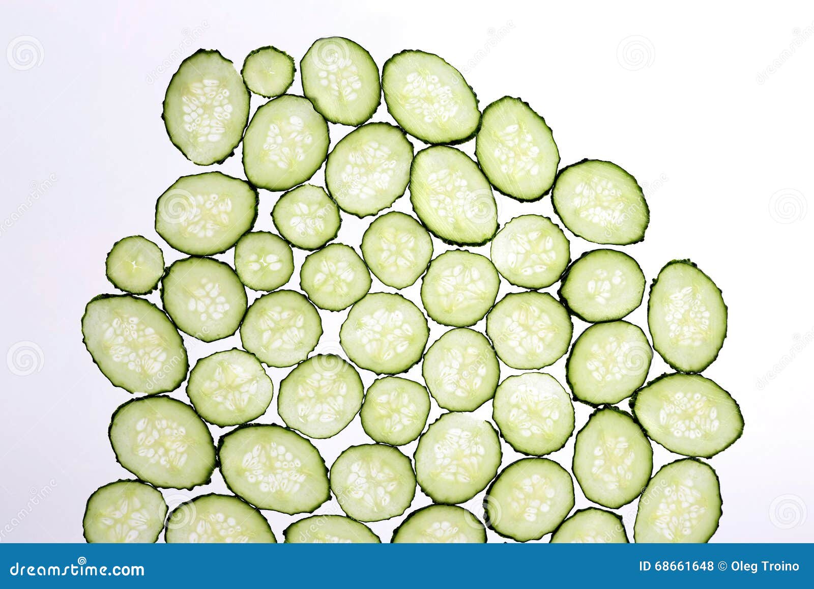 Cut Thin Slices of Cucumber on a Transparent White Background Stock ...