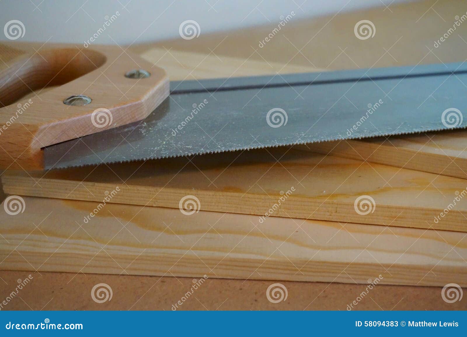 Saw and Boards for Home Improvement Project Stock Image - Image of ...