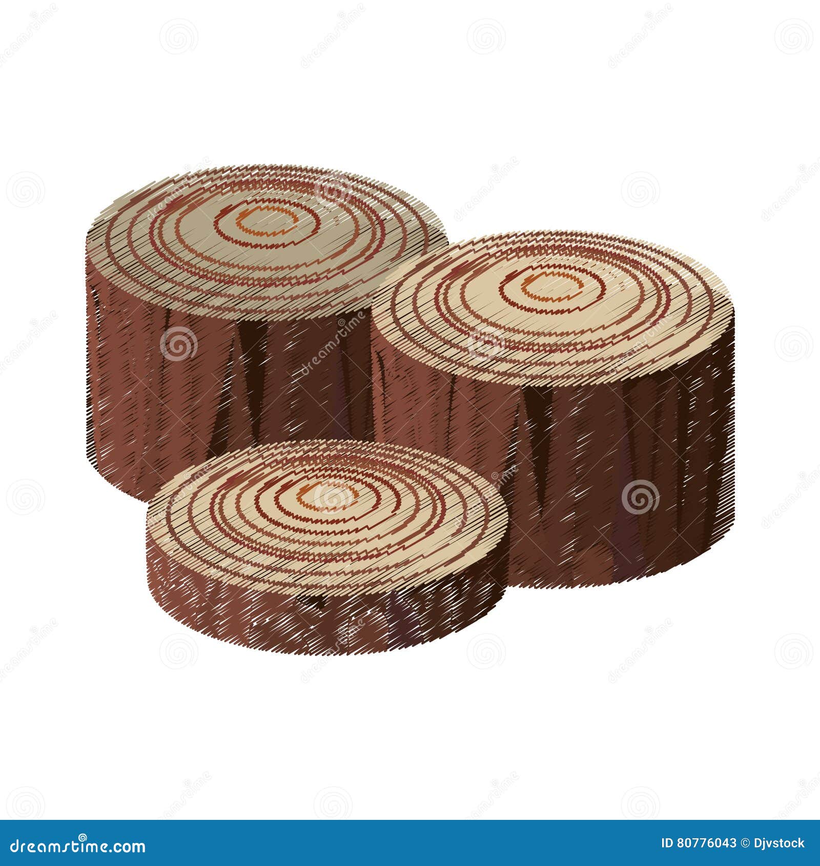 Cut tree isolated icon stock vector. Illustration of slice - 80776043