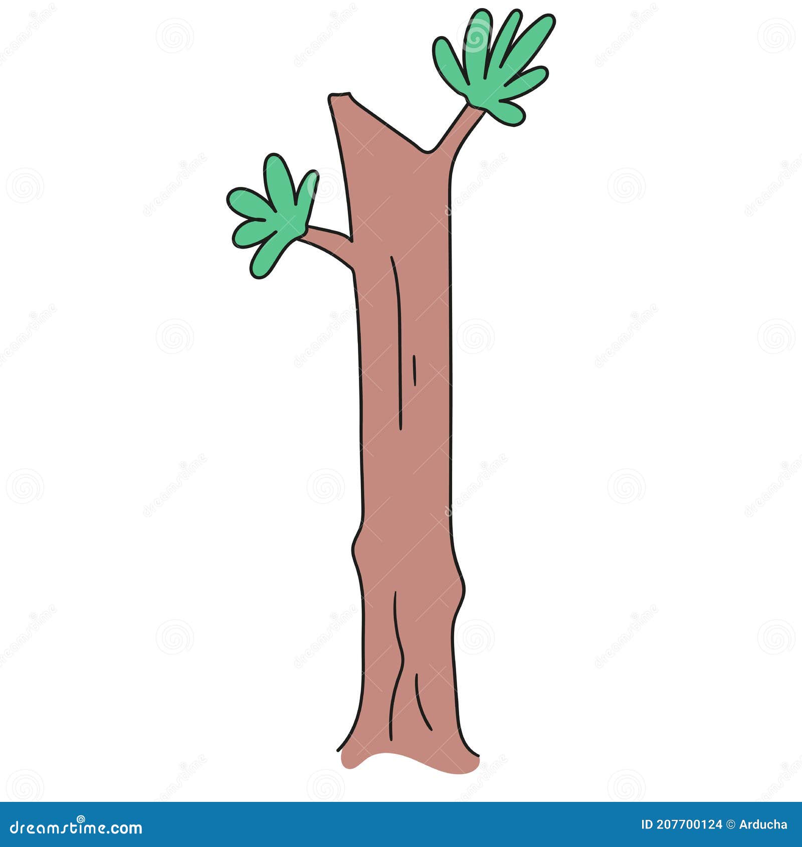 A Cut Tree Trunk. Doodle Icon Image Stock Vector - Illustration of ...