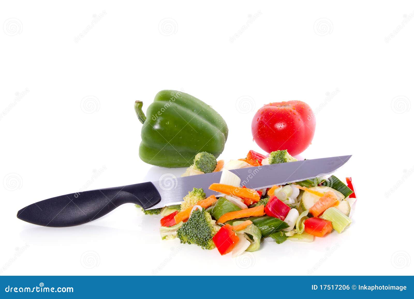 Cut Vegetables with a Knife on Top Stock Photo - Image of vitamins ...