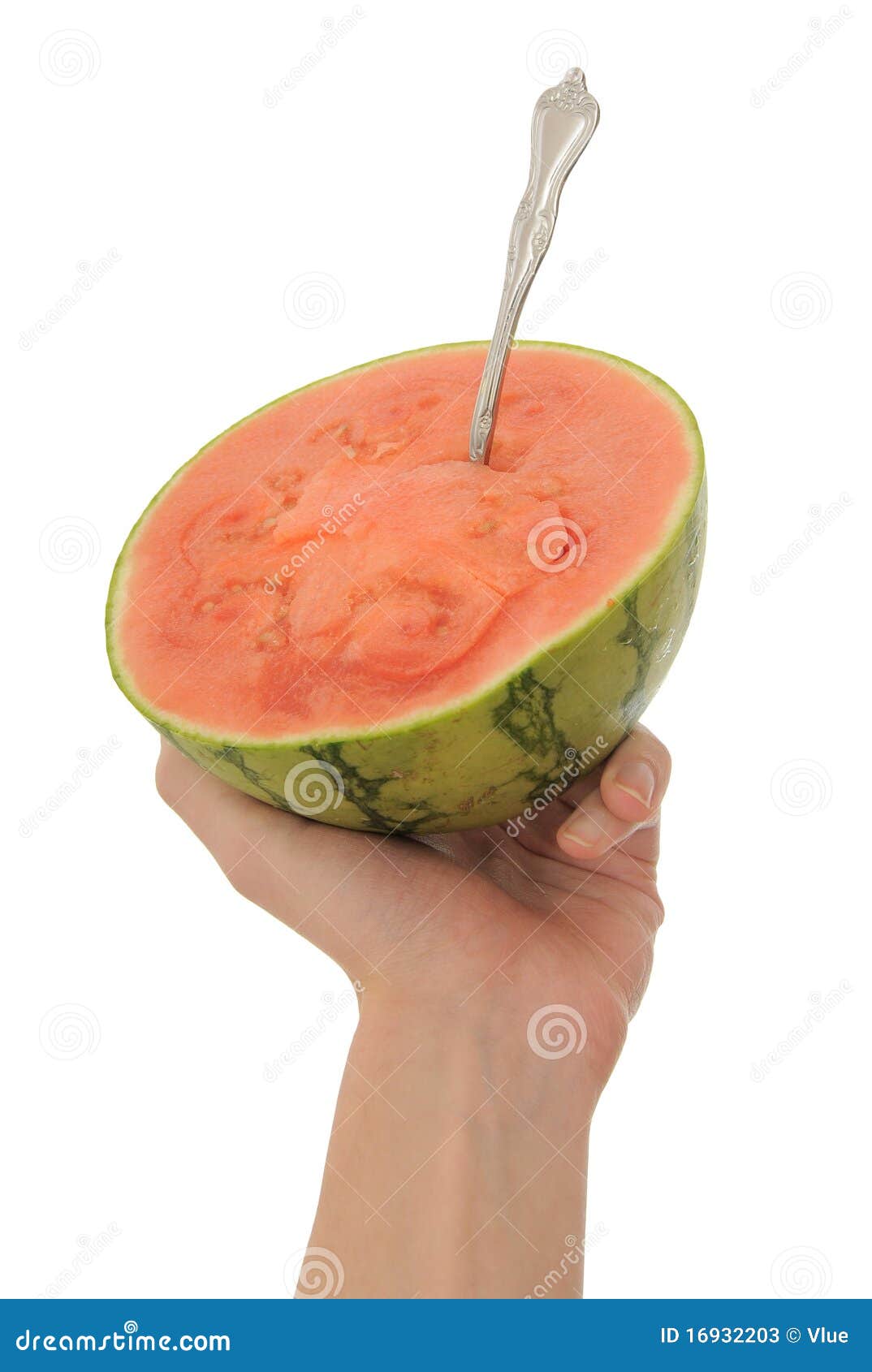 Cut watermelon with spoon stock image. Image of diet - 16932203