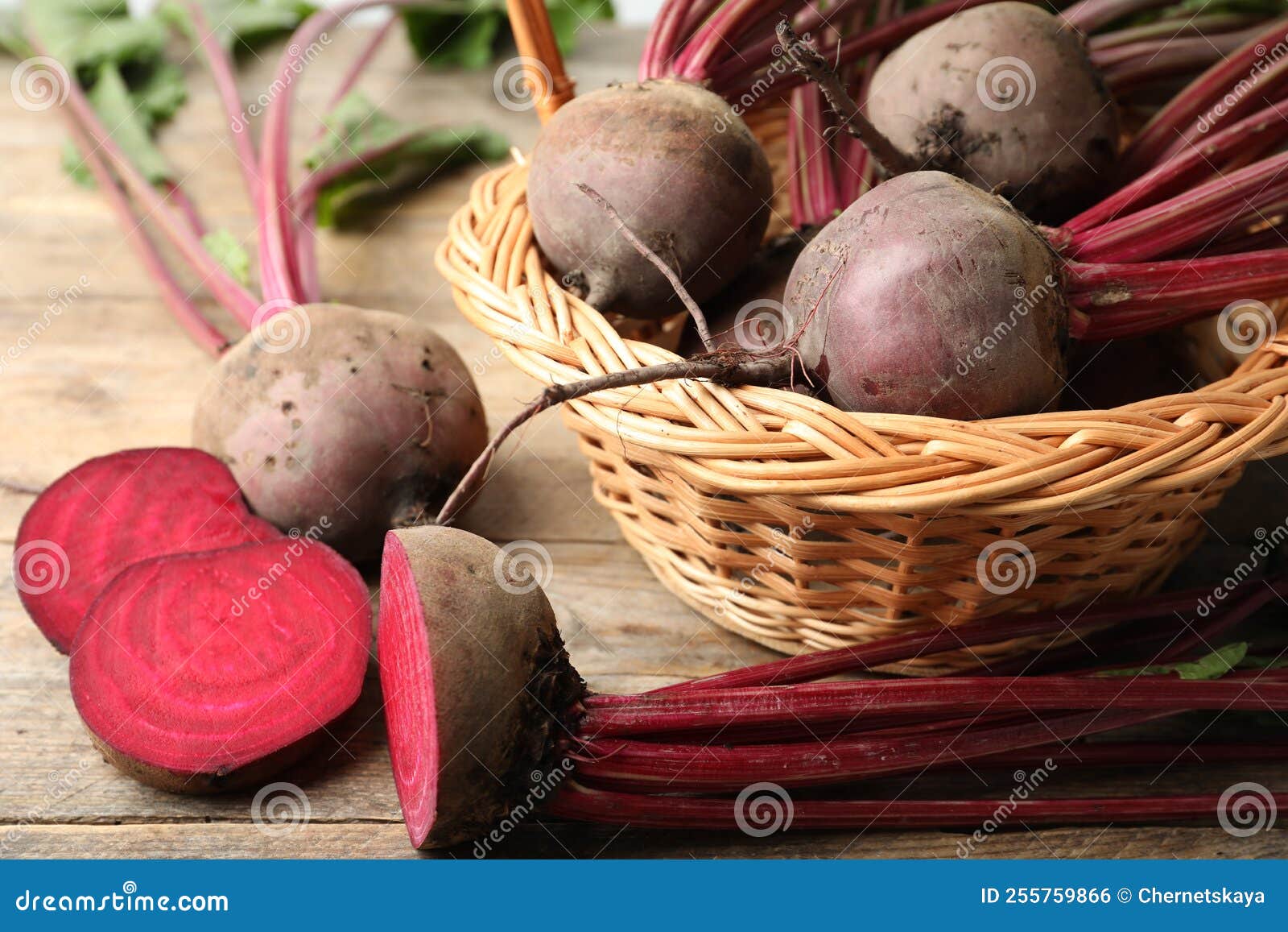 Cut and Whole Raw Beets on Wooden Table Stock Photo - Image of borscht ...