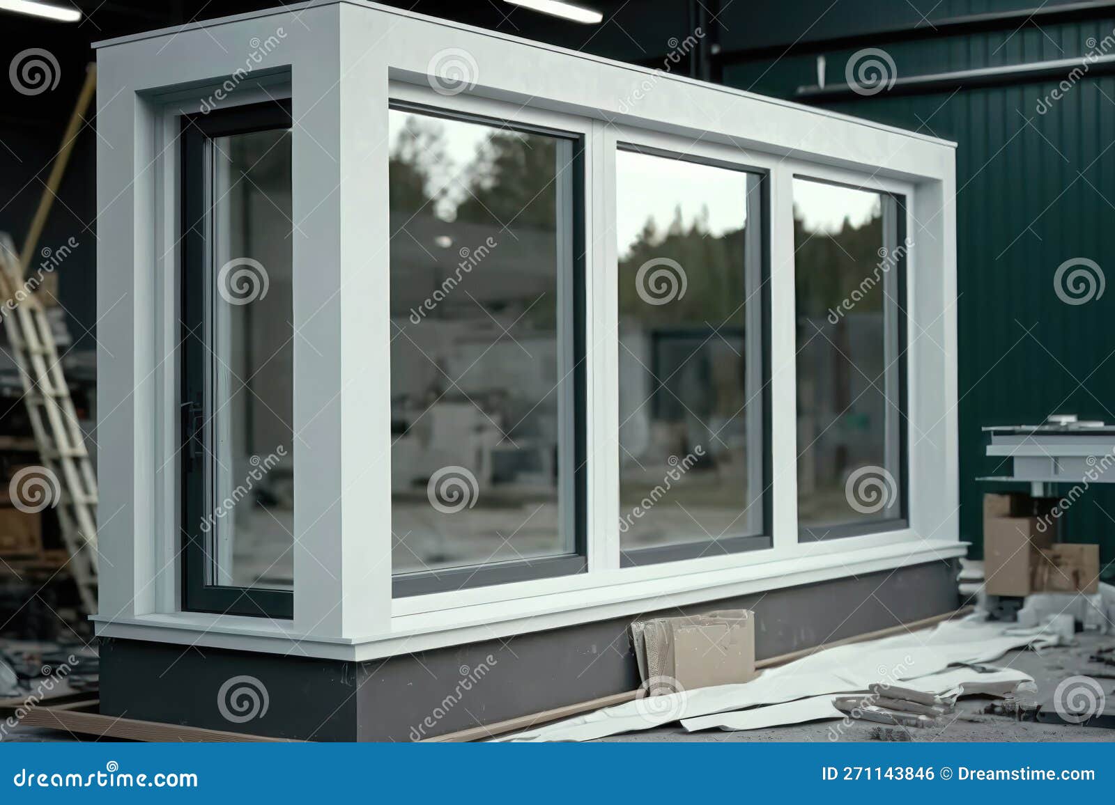 Cut of the Window Profile with Metal, Plastic and Glass. AI Generation ...
