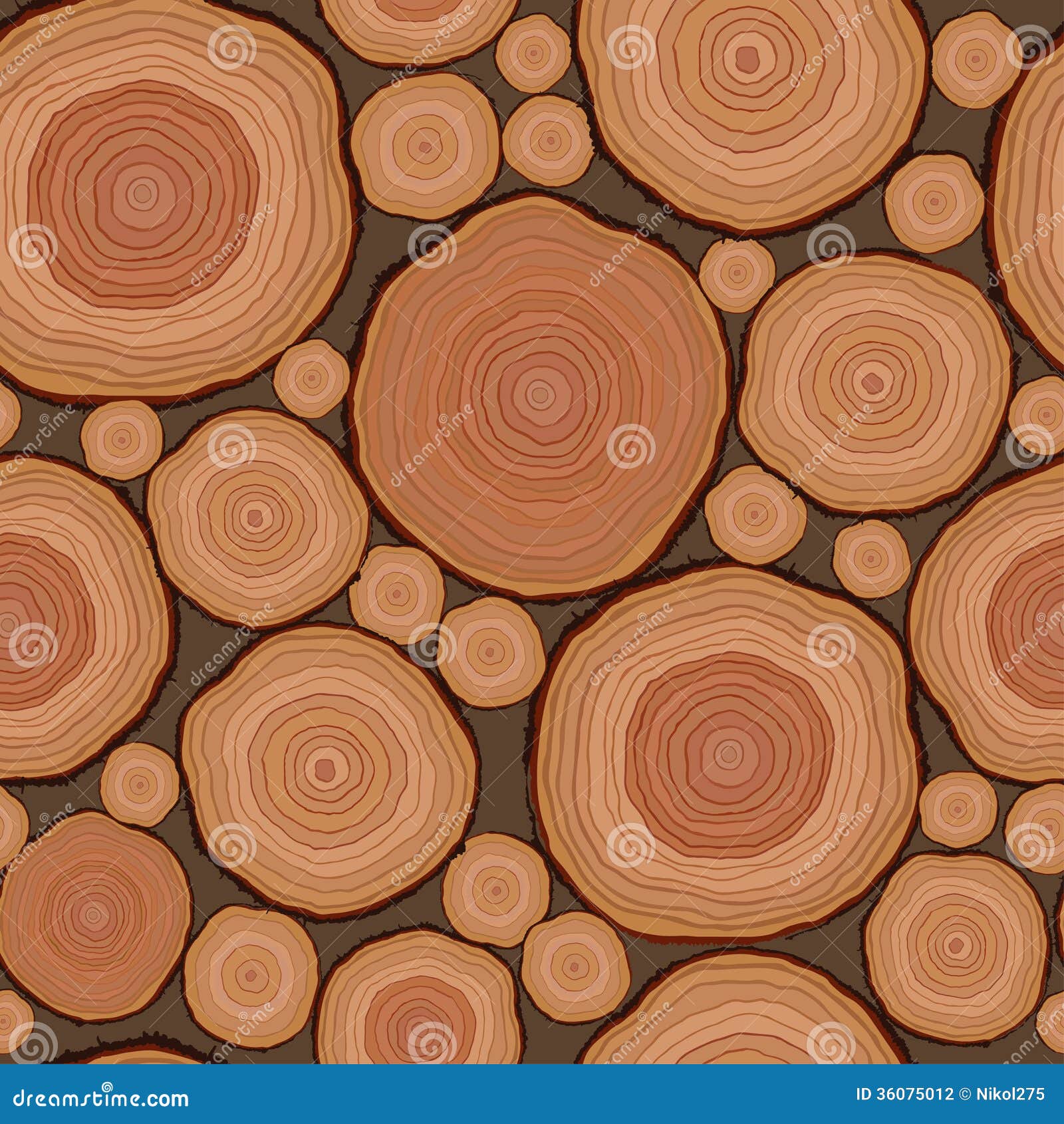 Cut Wood Pattern Seamless In Vector Stock Vector - Image: 36075012