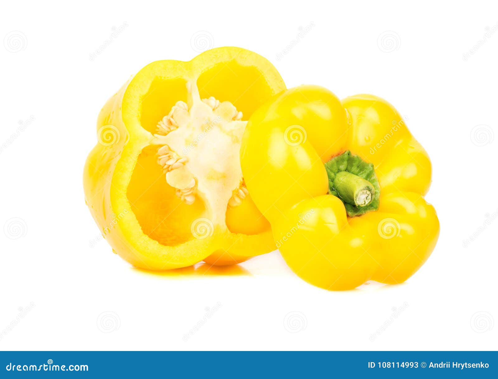 Cut yellow pepper stock image. Image of ripe, food, spice - 108114993