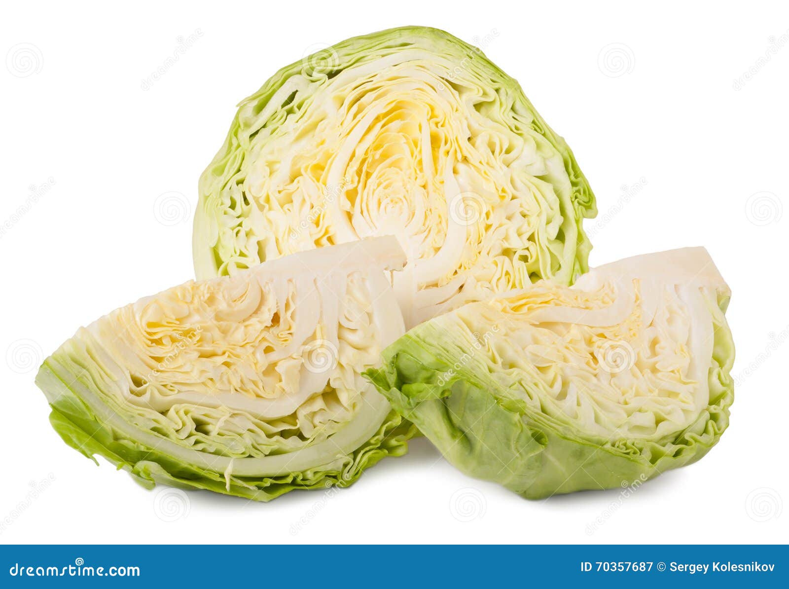Cut Young Cabbage Head Isolated on White Background Stock Image - Image ...