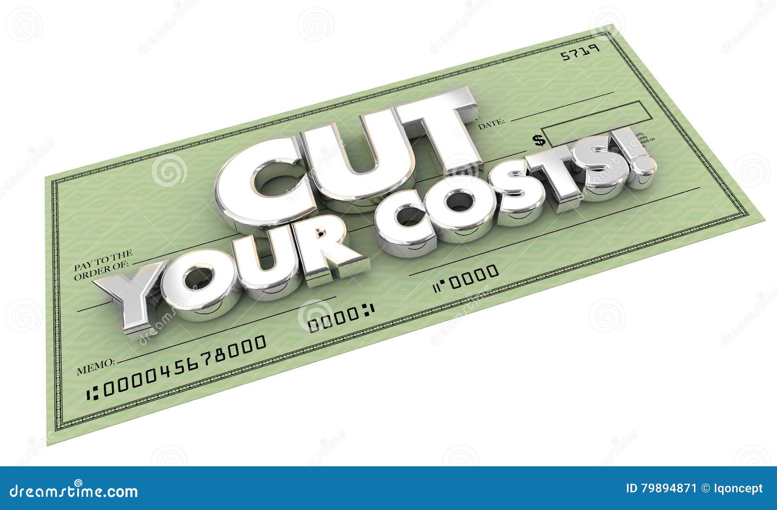 Cut Your Costs Bills Check Words Stock Illustration - Illustration of ...
